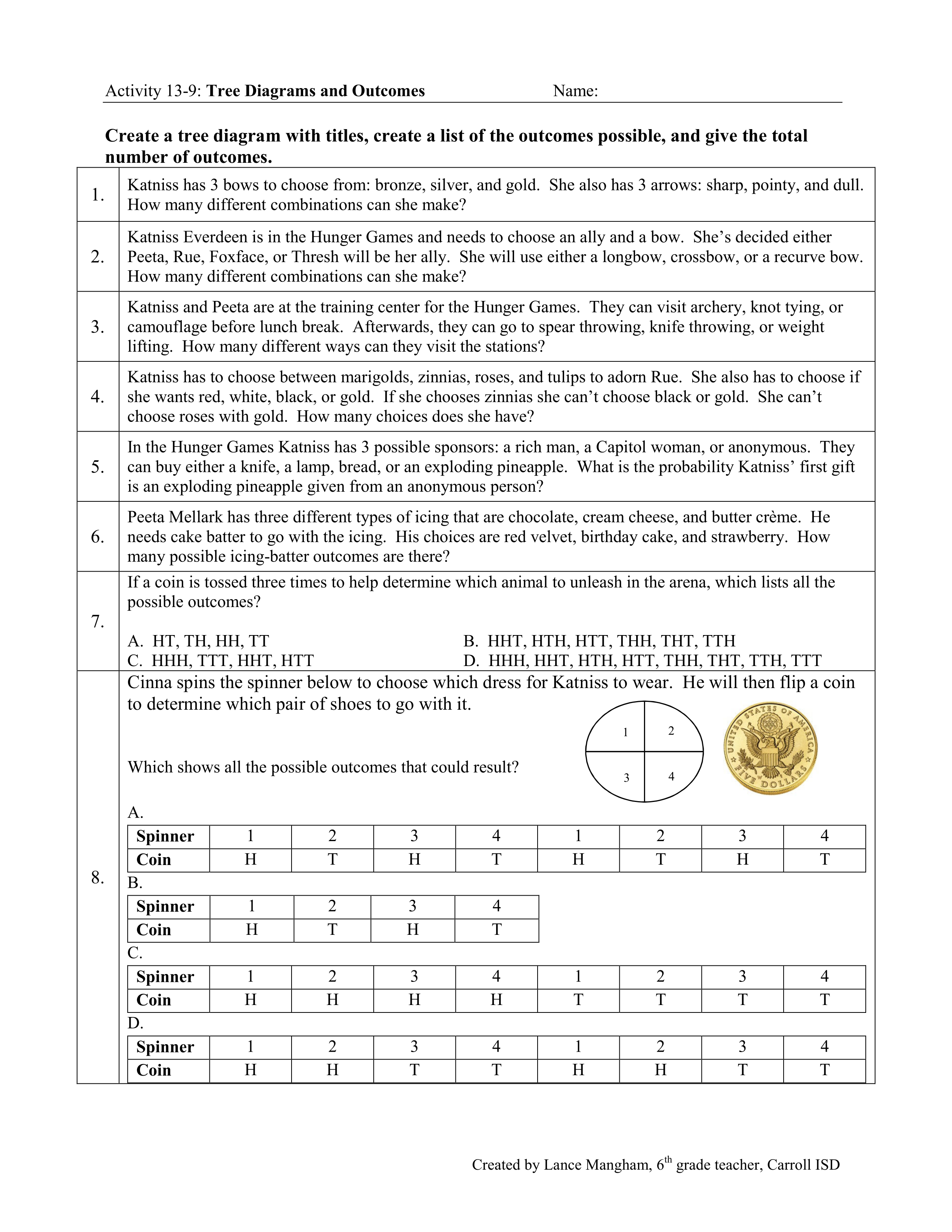 Hunger Games Probability - Krista Yarbro | Library | Formative