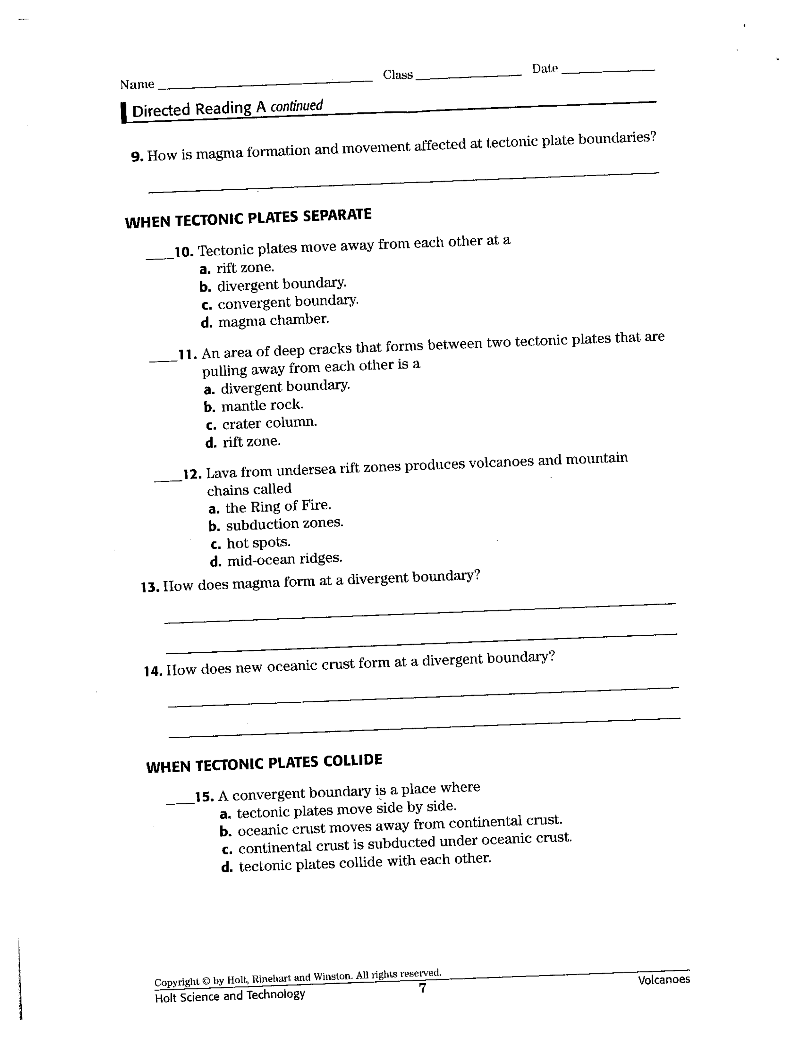 Causes of Volcanic Eruptions Worksheet - Craig Fisher | Library | Formative