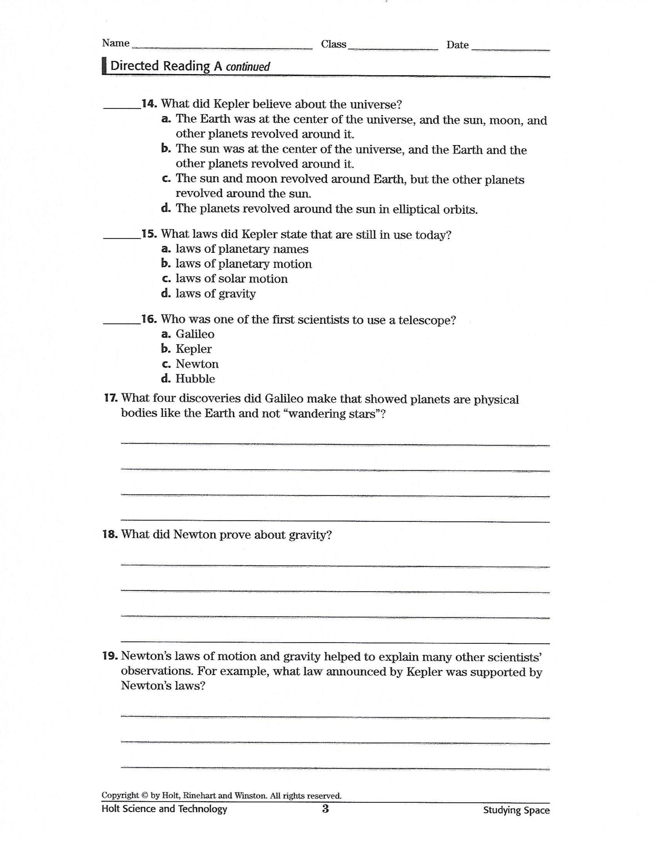 Astronomy - The Original Science Worksheet - Craig Fisher | Library ...