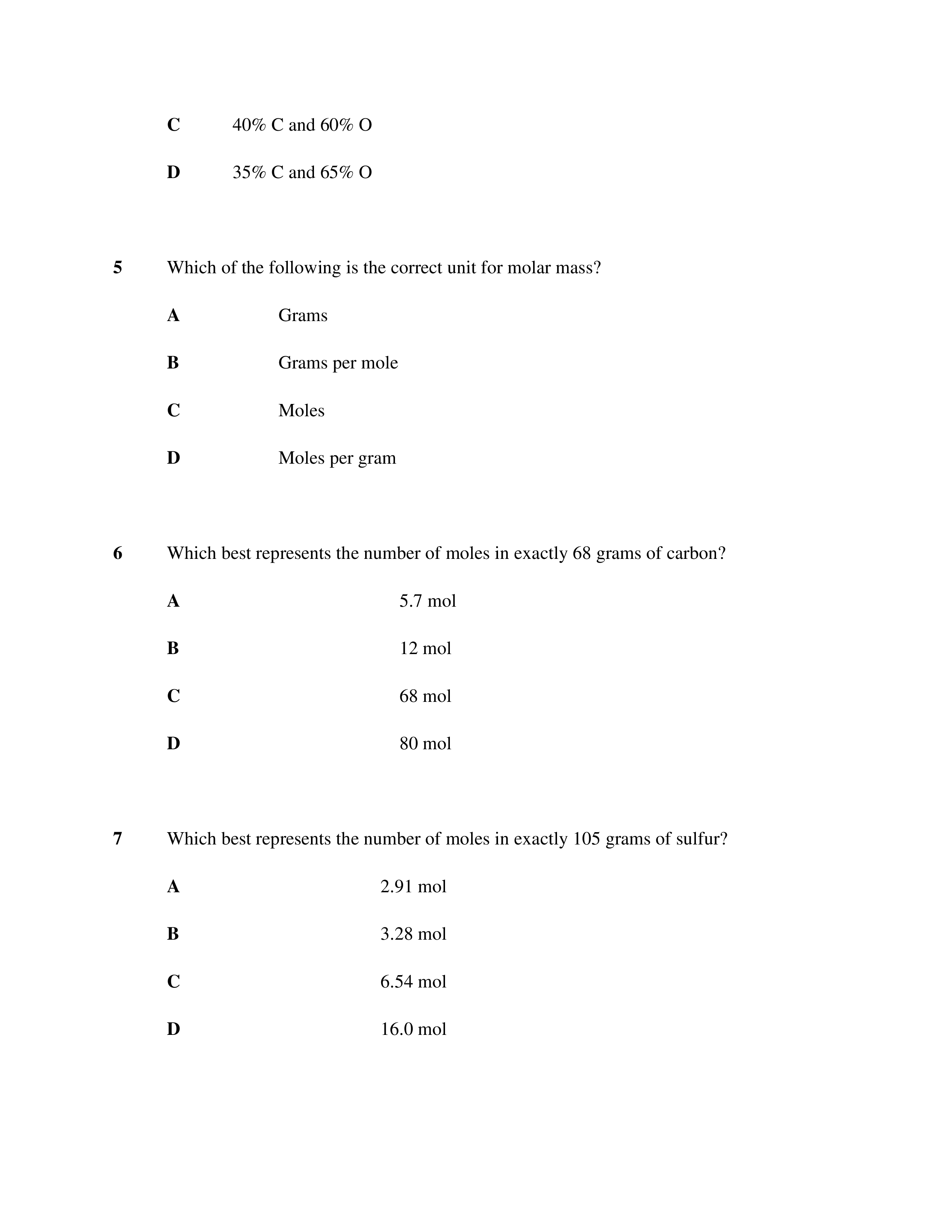 The Mole Concept Practice Test 2020 - Alicia Barrett | Library | Formative