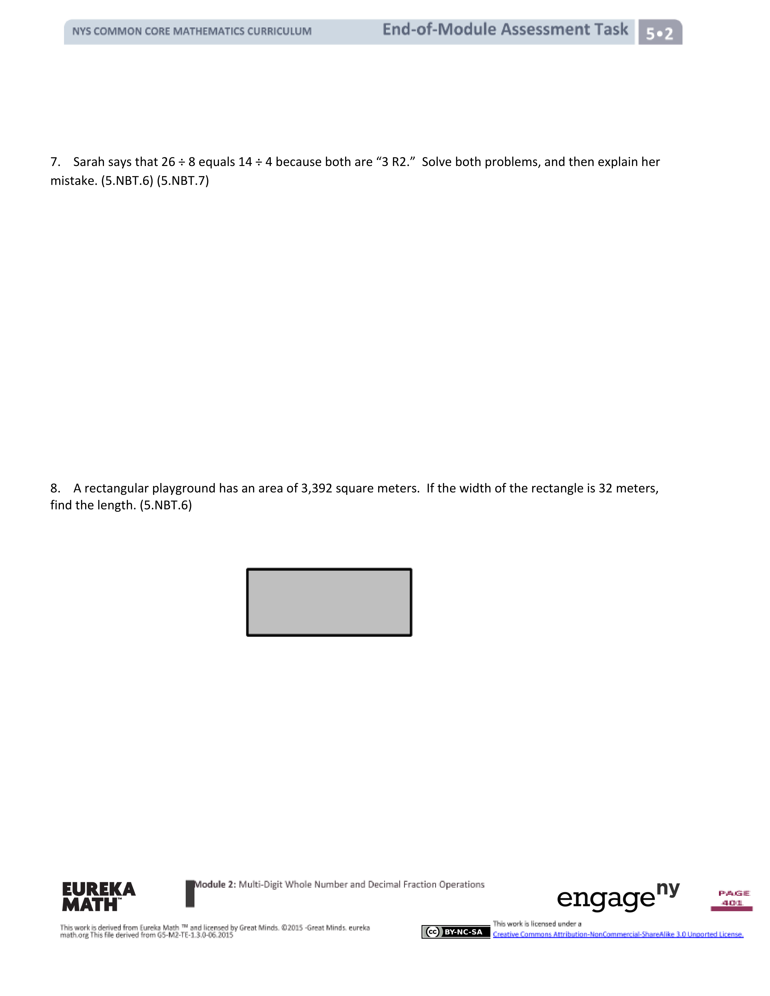 Grade 5 Module 2 End of Module Assessment Test ELP Eureka - Diana ...