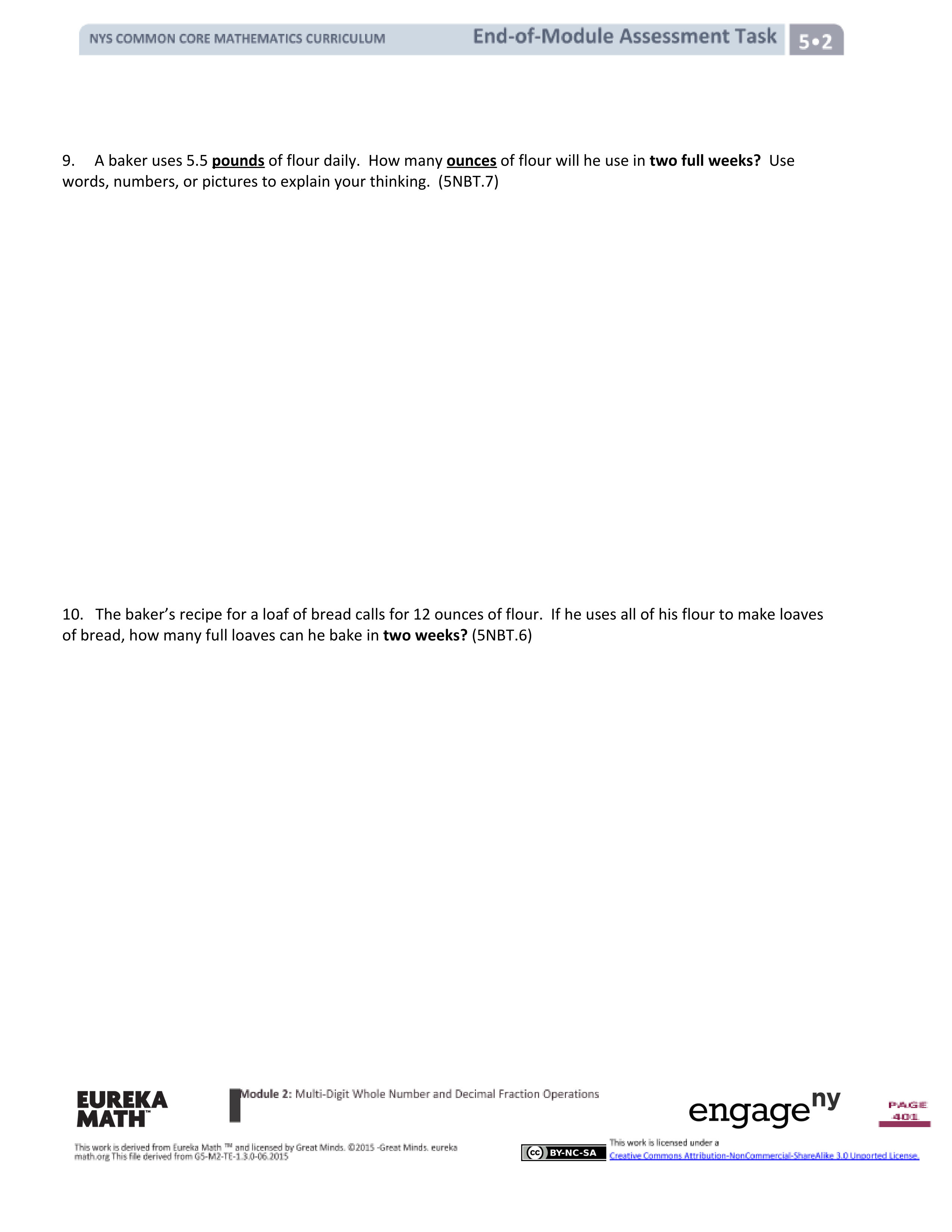 Grade 5 Module 2 End of Module Assessment Test ELP Eureka - Diana ...