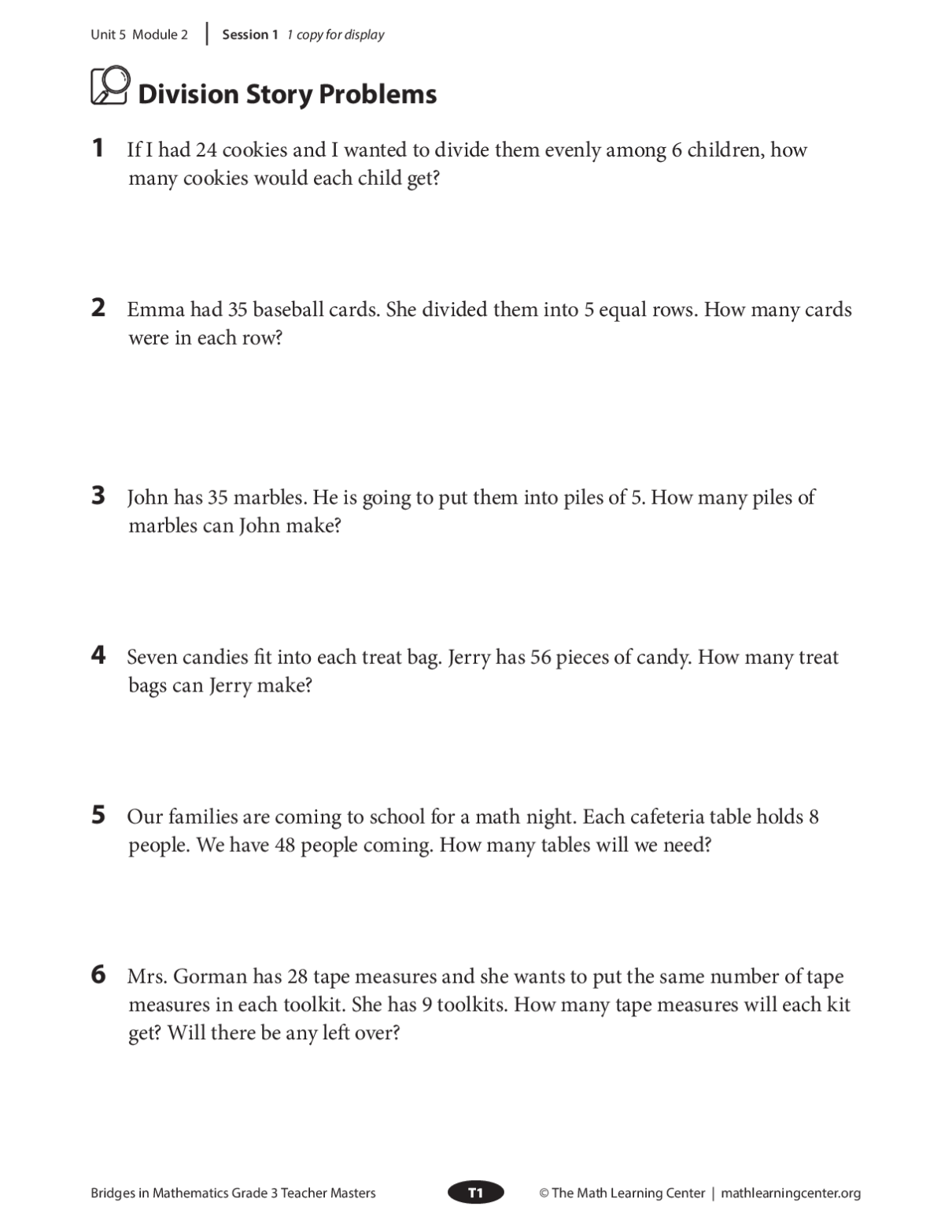 Division Story Problems - Rebecca Monroe | Library | Formative