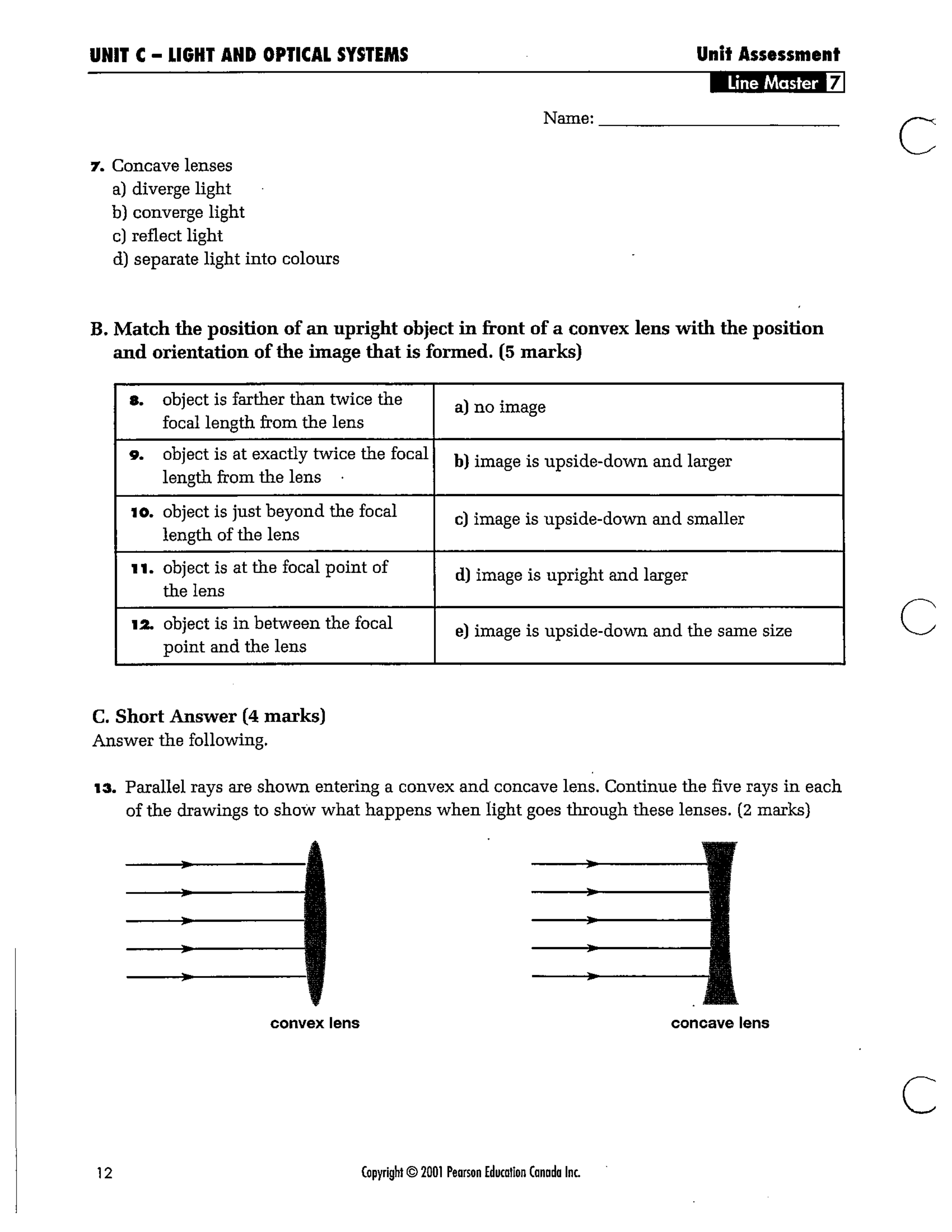 Science 8-2: Unit C: Light and Optics Section 2.0 Assignment - Don Moon ...