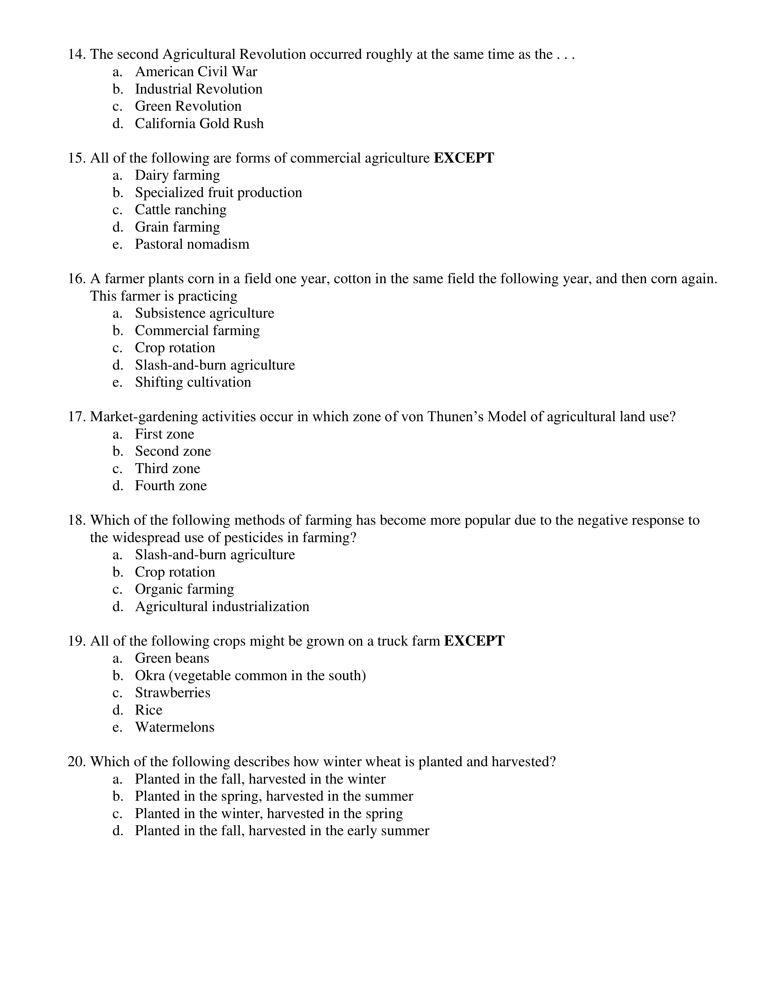 Ch 10 Test: Agriculture & Rural Land Use - Mark Montanye | Library ...