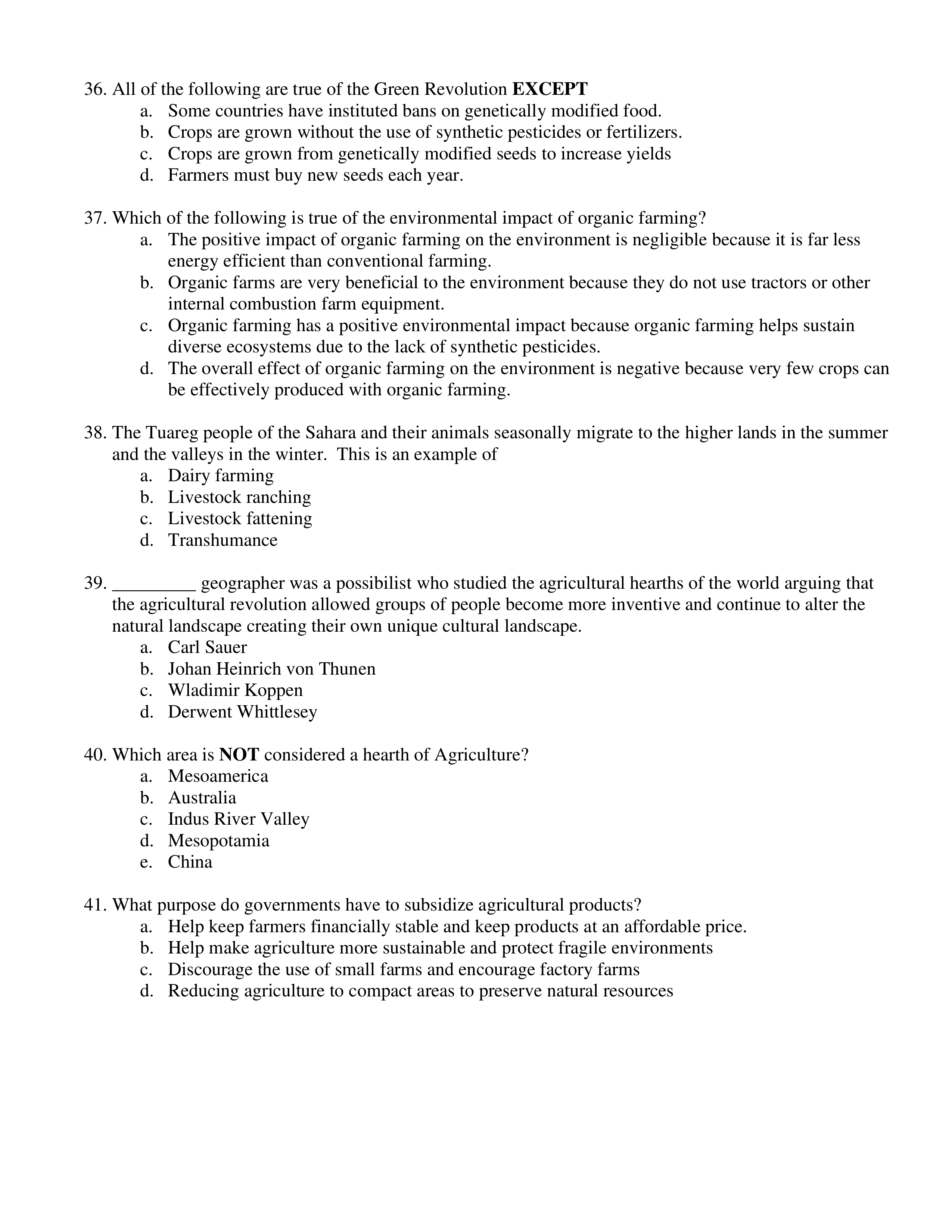 Ch 10 Test: Agriculture & Rural Land Use - Mark Montanye | Library ...