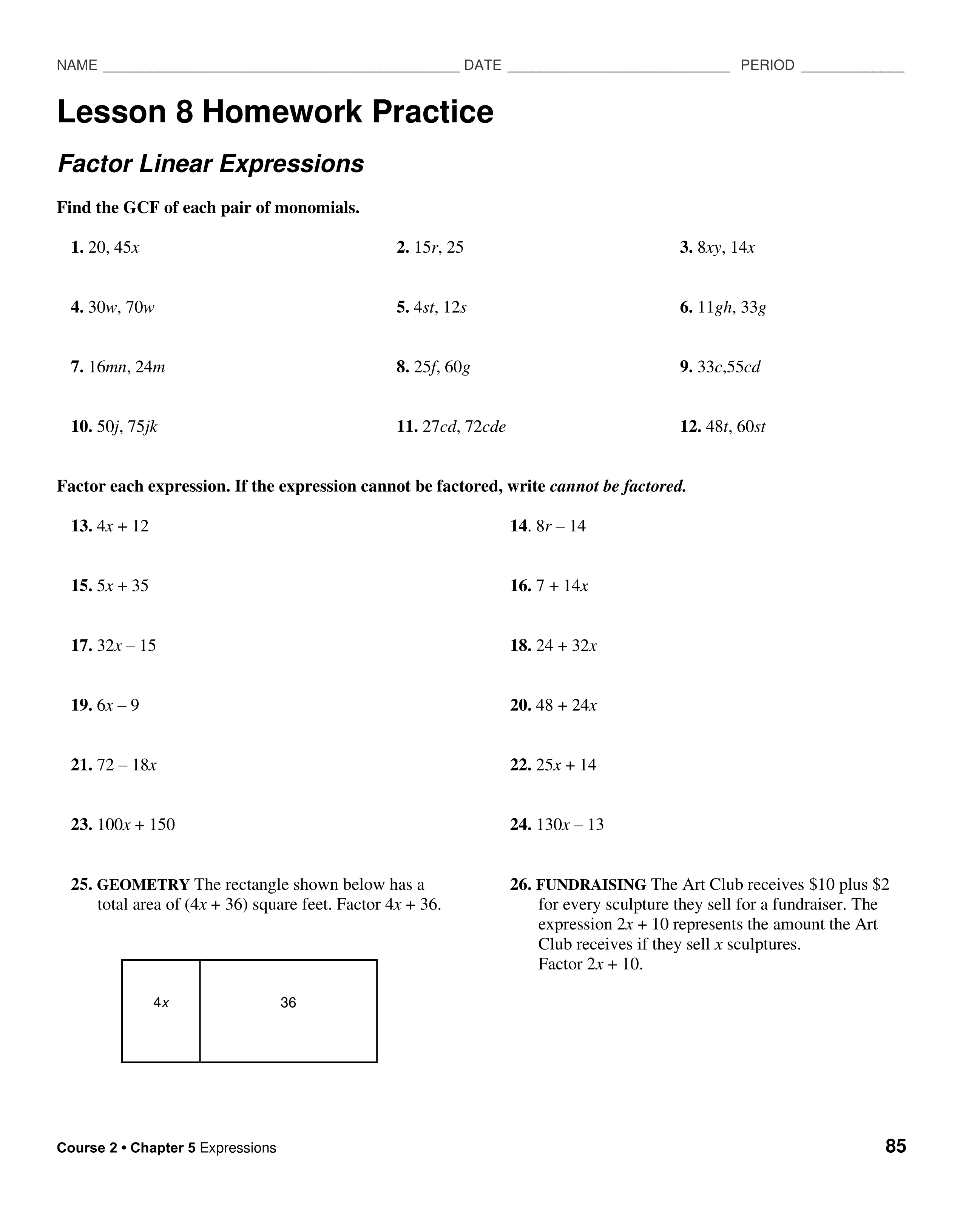 Math 7 5.8 Homework Practice - Sarah Giannotti | Library | Formative