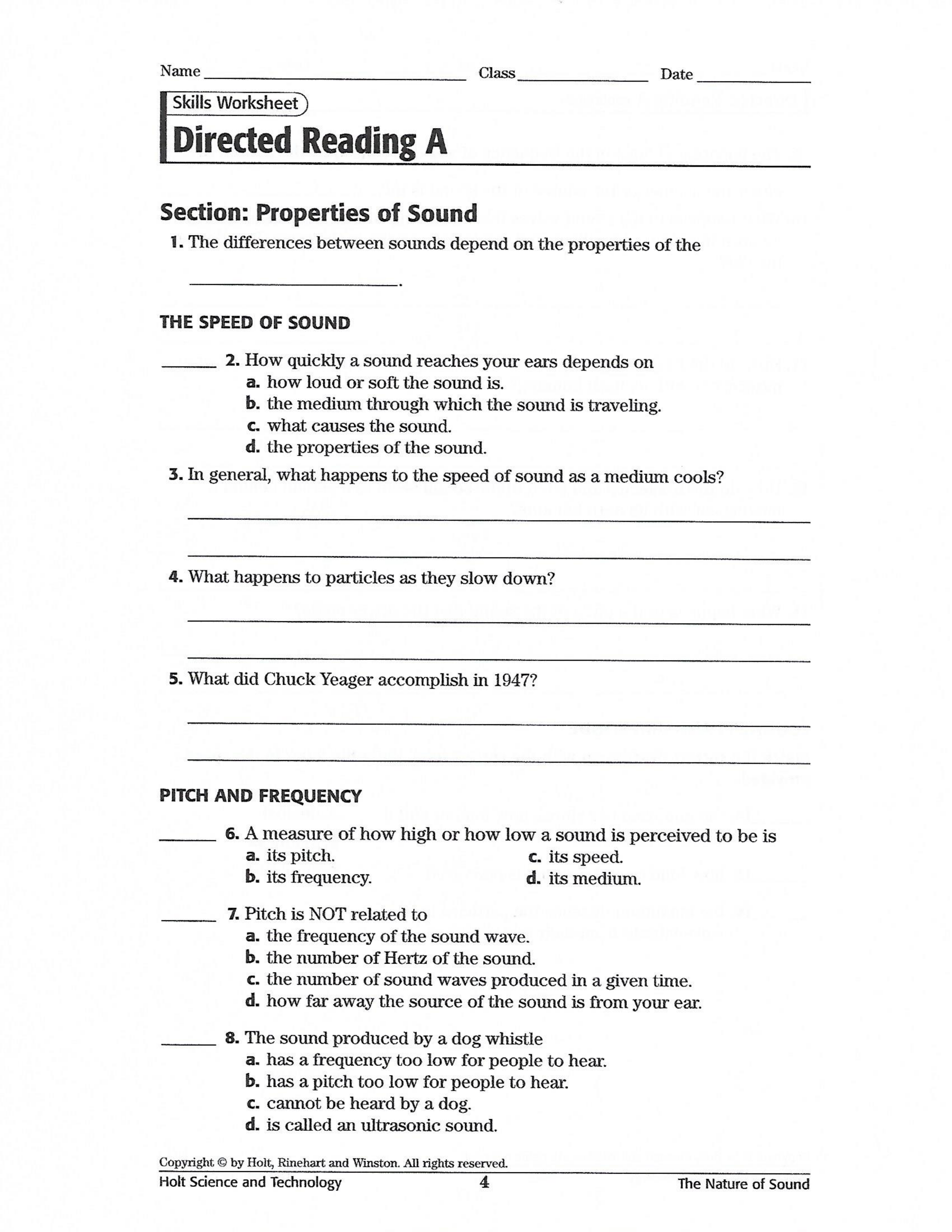 Properties Of Sound Worksheet Craig Fisher Library Formative Properties Of Sound Worksheet Craig Fisher Library Formative
