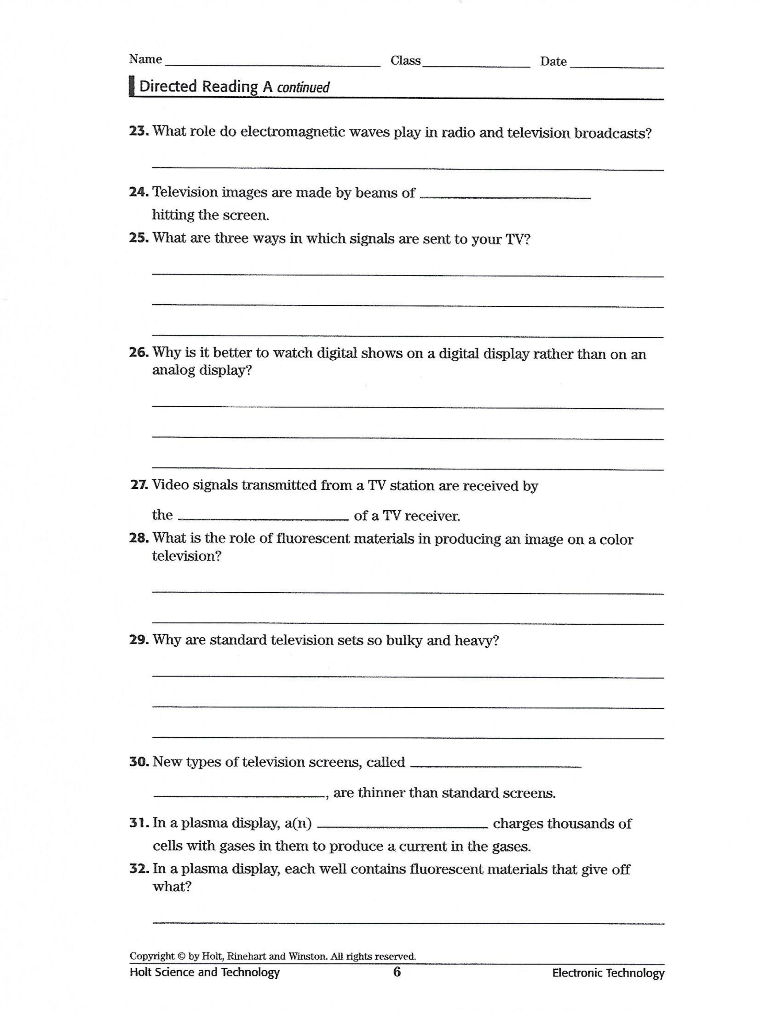 Communication Technology Worksheet - Craig Fisher | Library | Formative