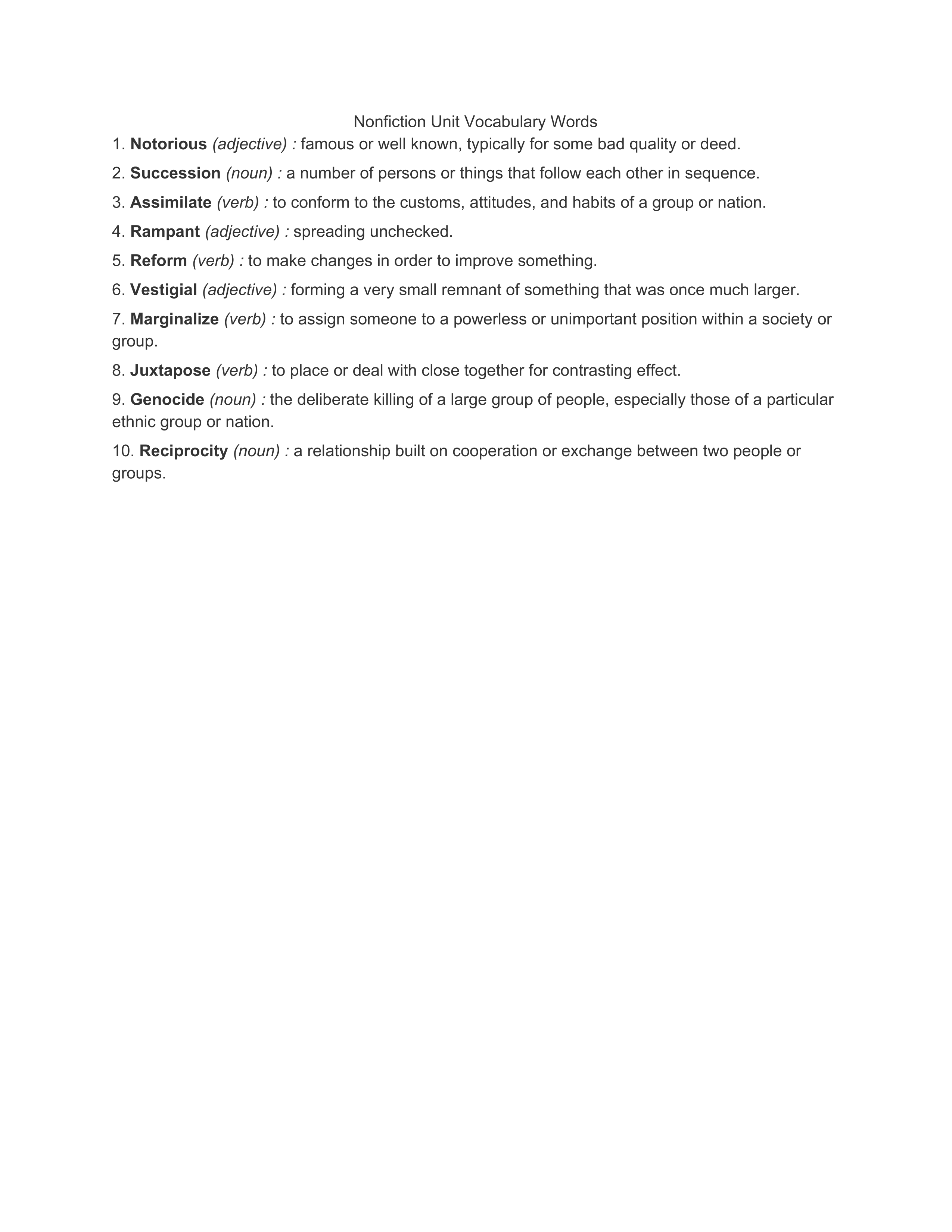 Nonfiction Vocabulary Practice #2 - Dreama Craven | Library | Formative