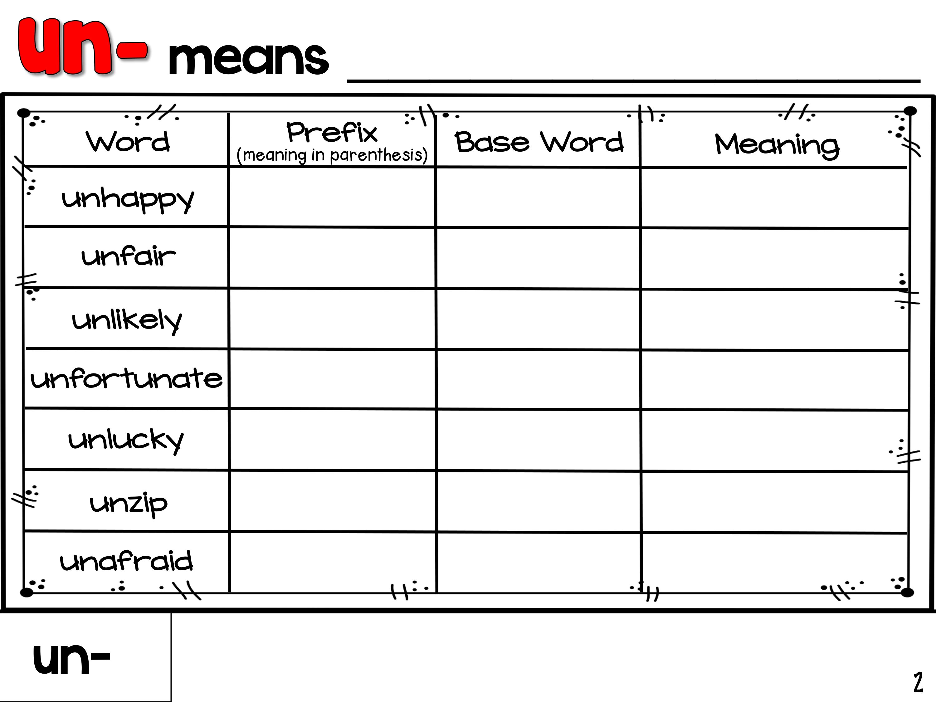 Prefix Practice (un) - Natalie Batchelor | Library | Formative