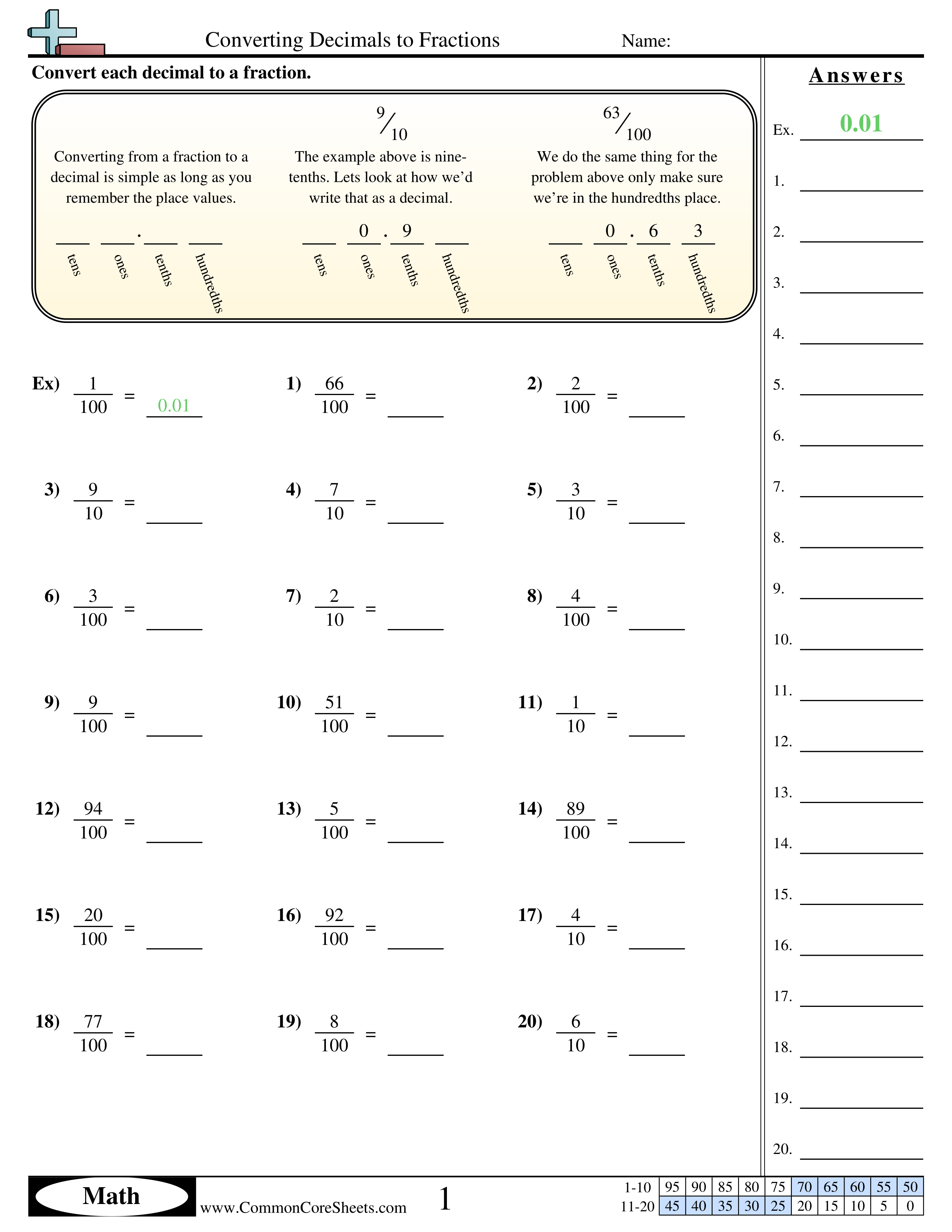 May 4-11 Decimals to Fractions Quiz Acquarelli - Shyla Acquarelli ...