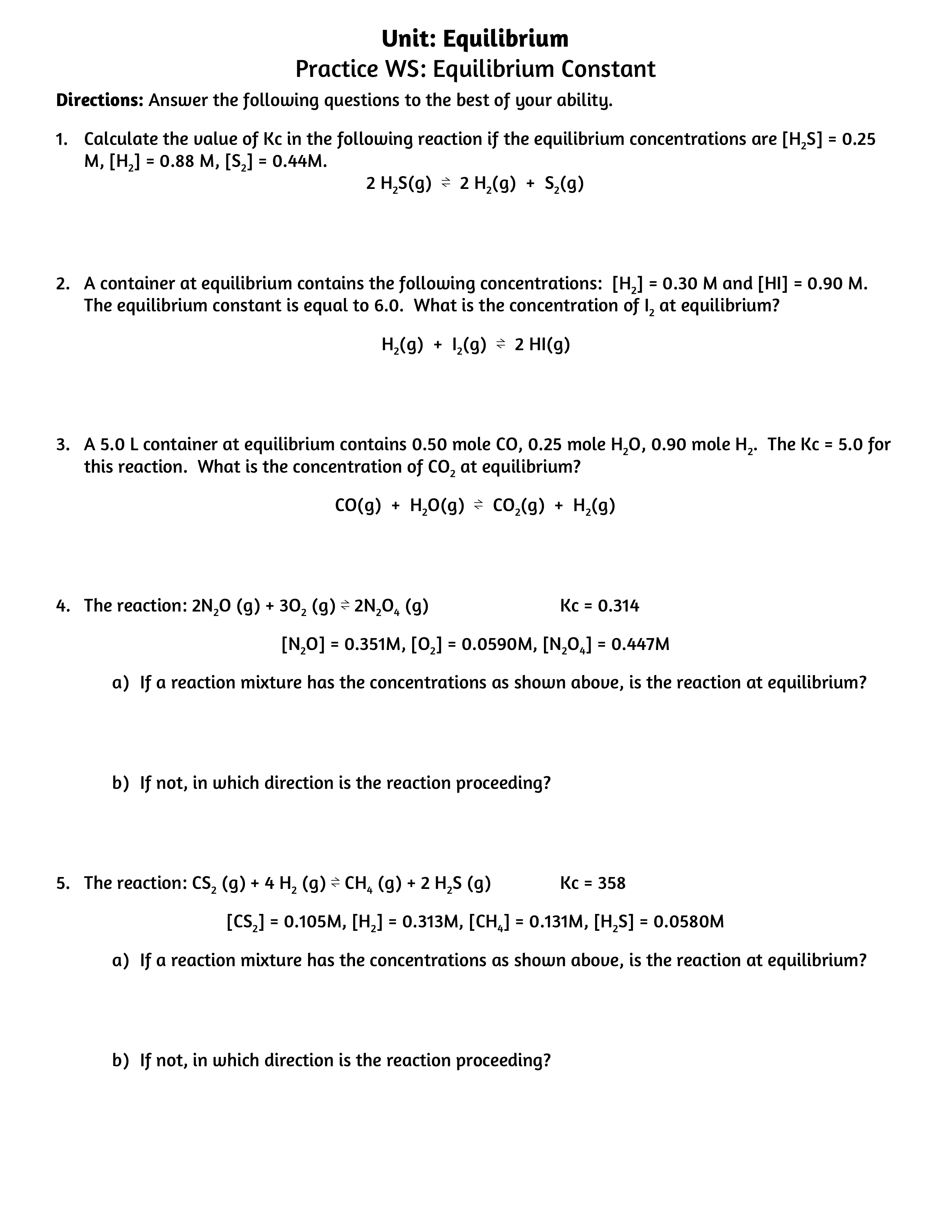 PracticeWS-EquilibriumConstant - Karen Randazzo | Library | Formative