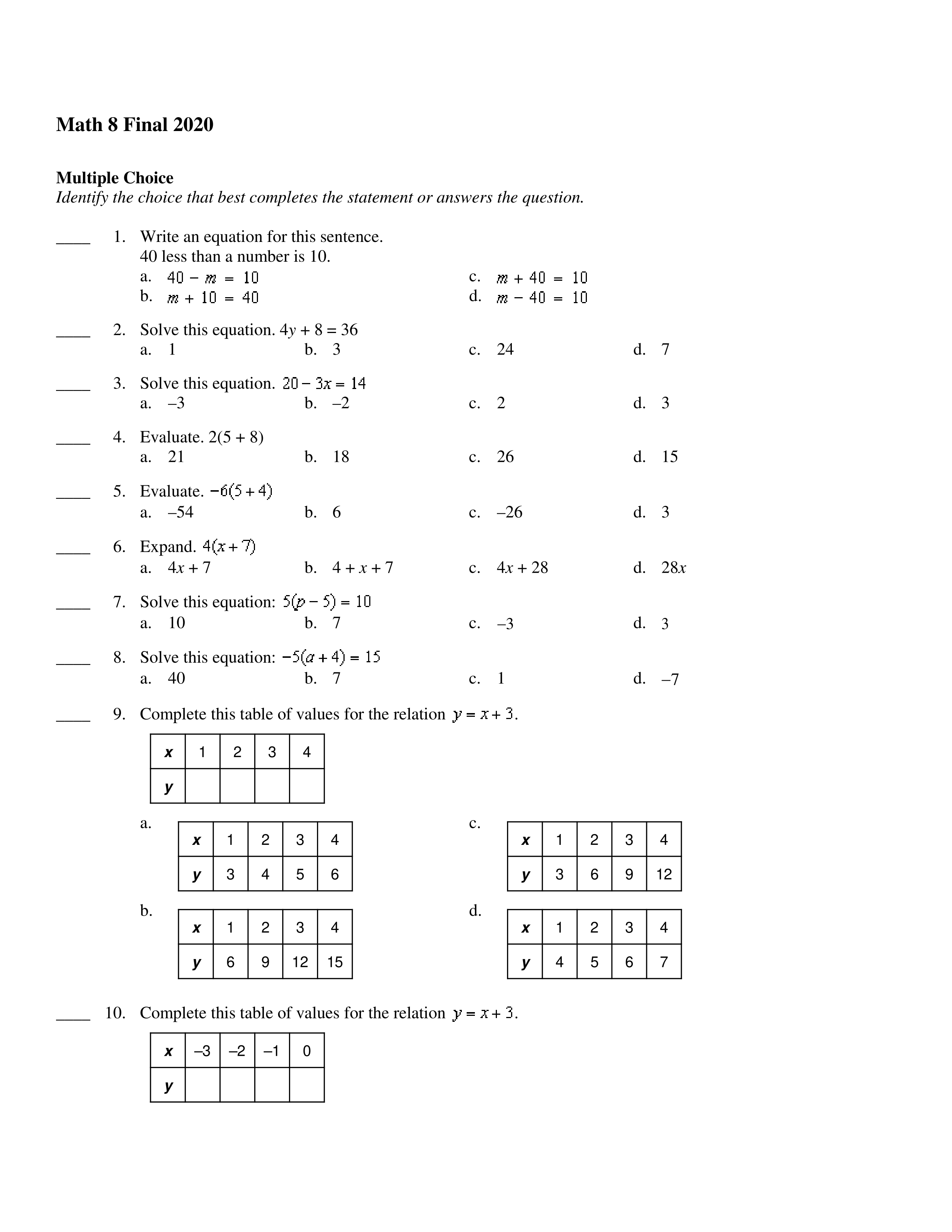 Math Final 2020 - Don Moon | Library | Formative