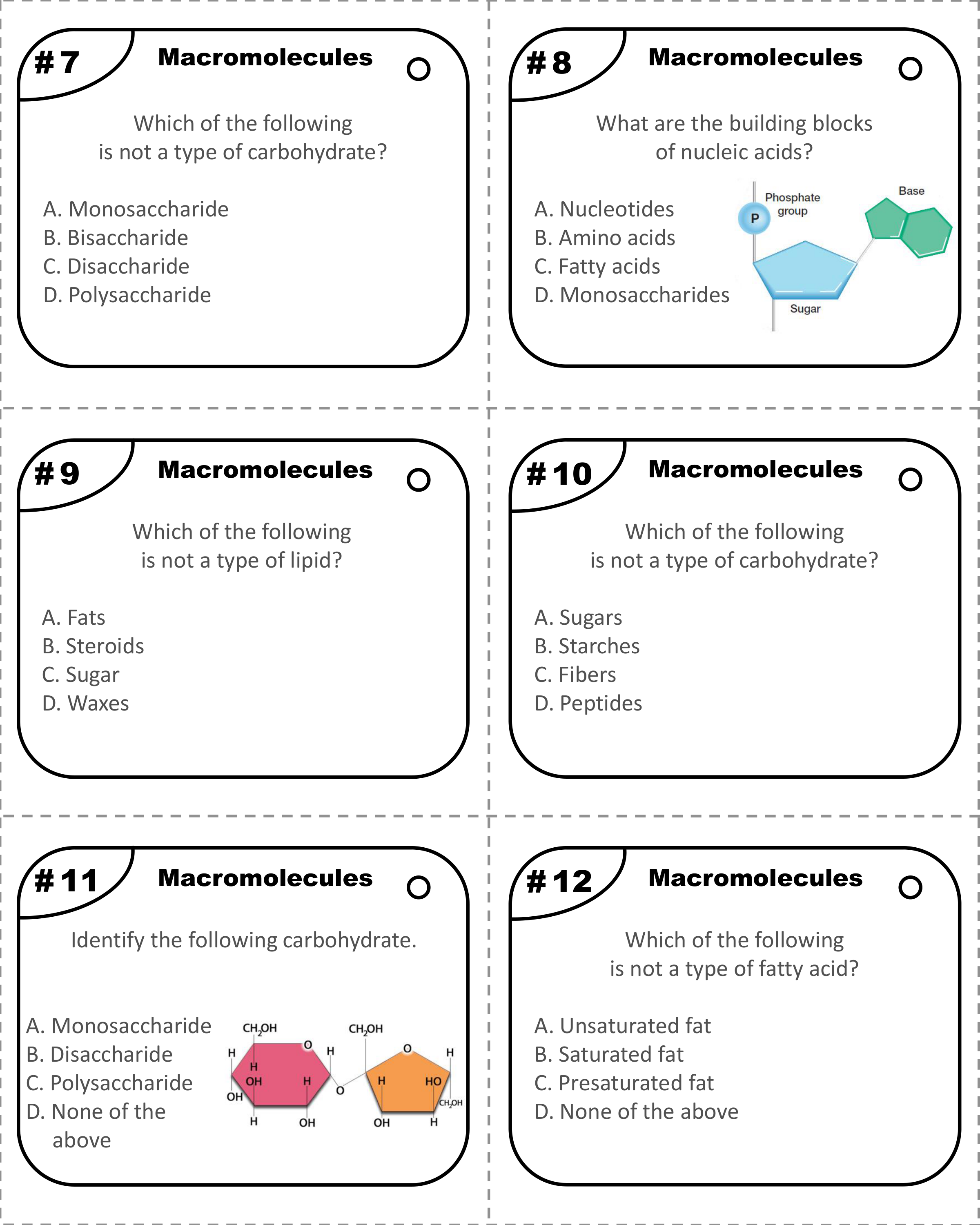 Organic Molecule Task Cards-Multiple Choice - Katelyn Owens | Library ...