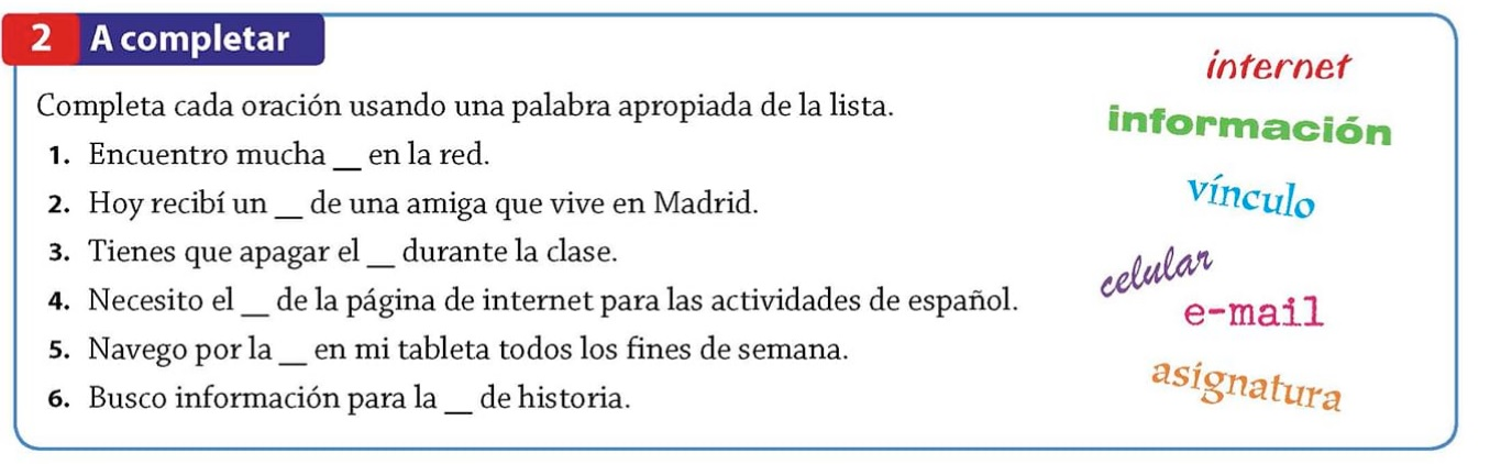 Vocabulario A1 (La tecnología) - A Z Venegas | Library | Formative