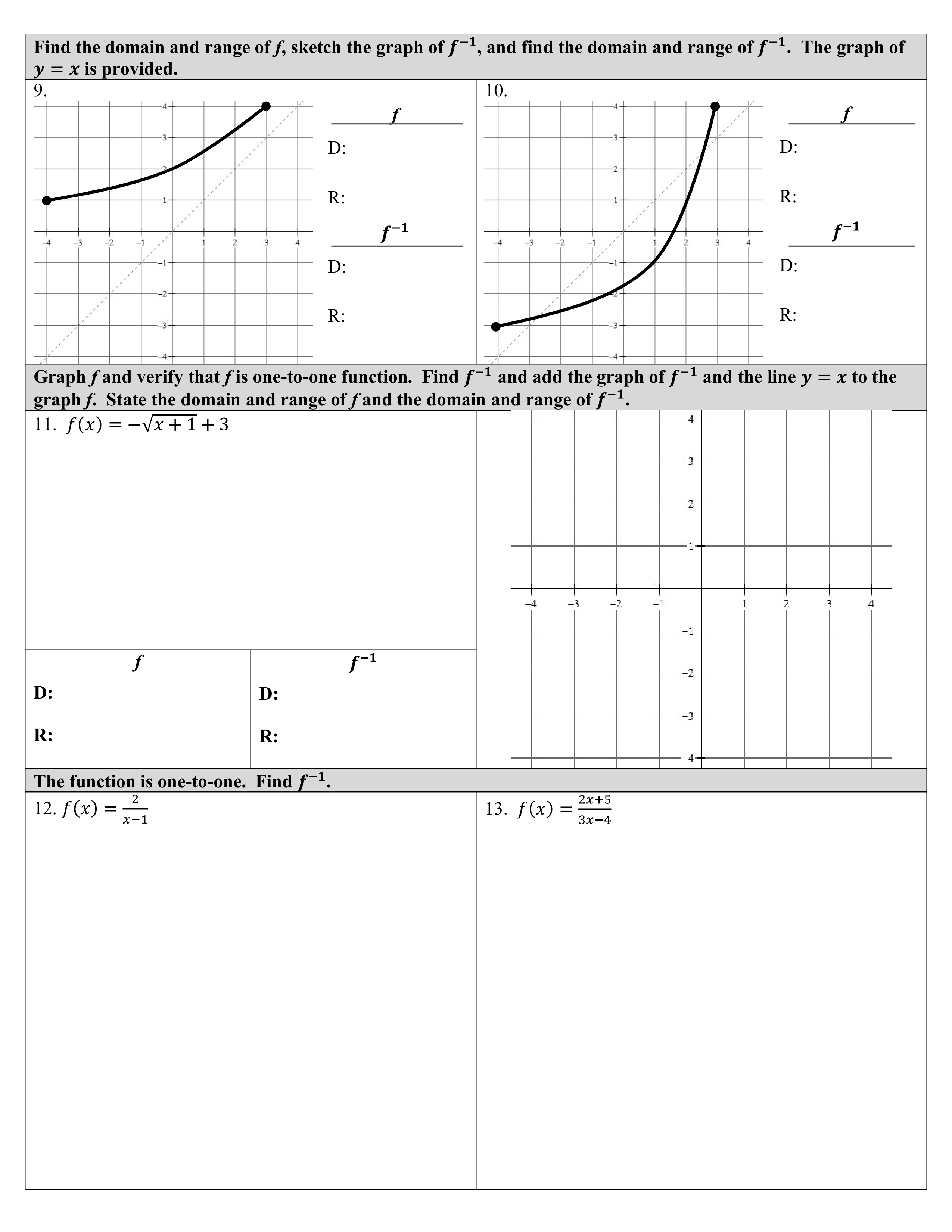 Inverse Functions Practice - Genene Cook | Library | Formative