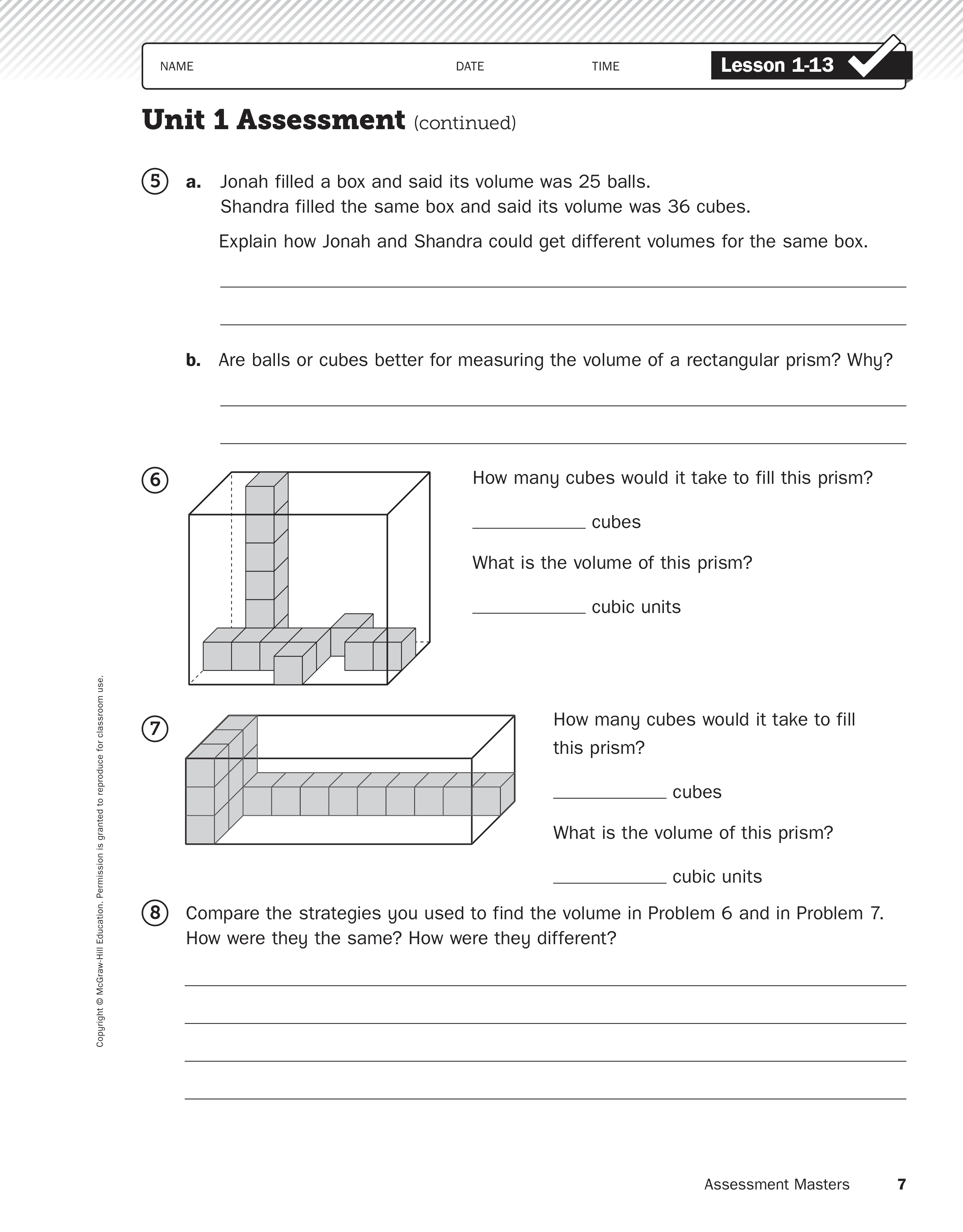 5th Gr Math Unit 1 Assessment (pg 1-2) - Laura Potchen | Library ...