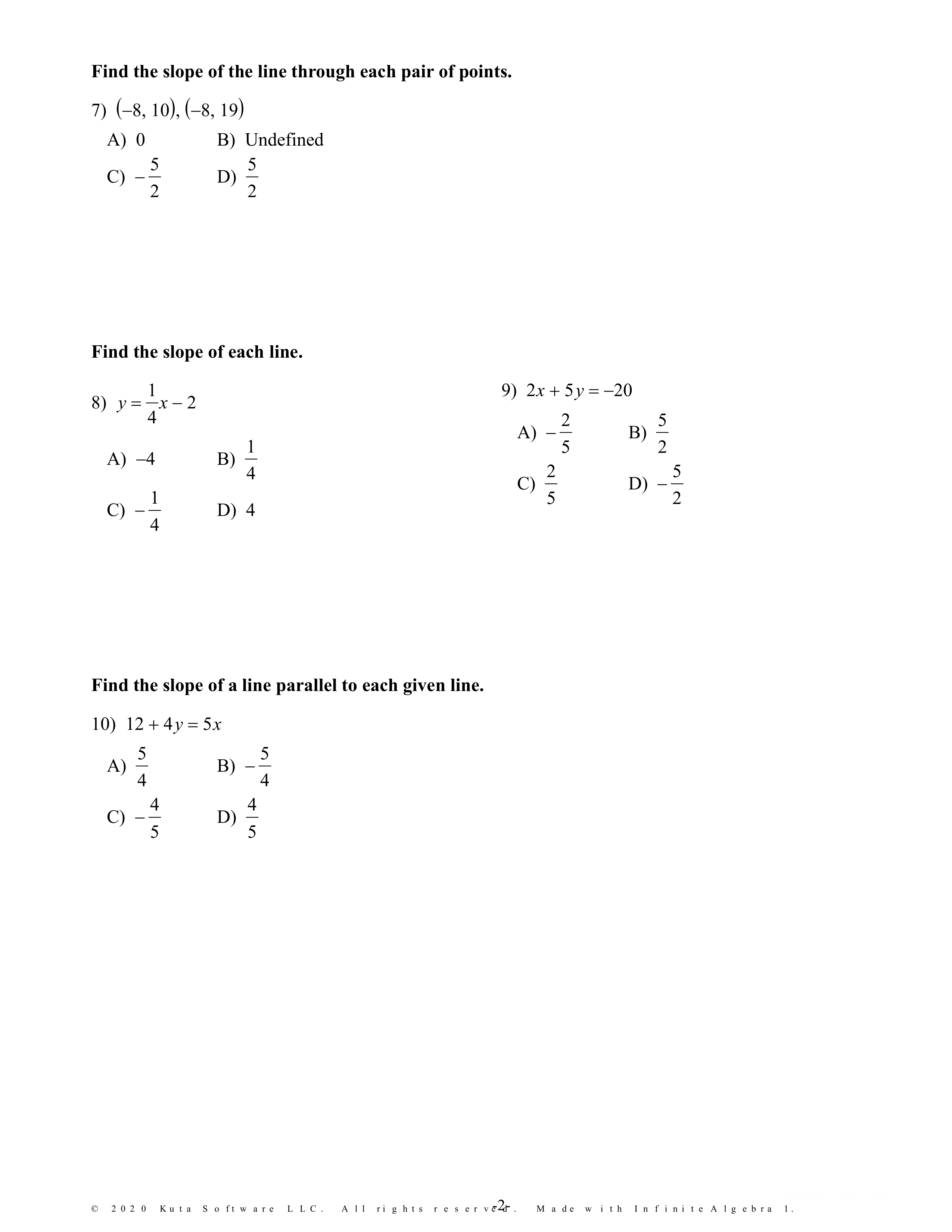 Linear Equations & Inequalities Quiz 2 - Tracie Lainhart | Library ...