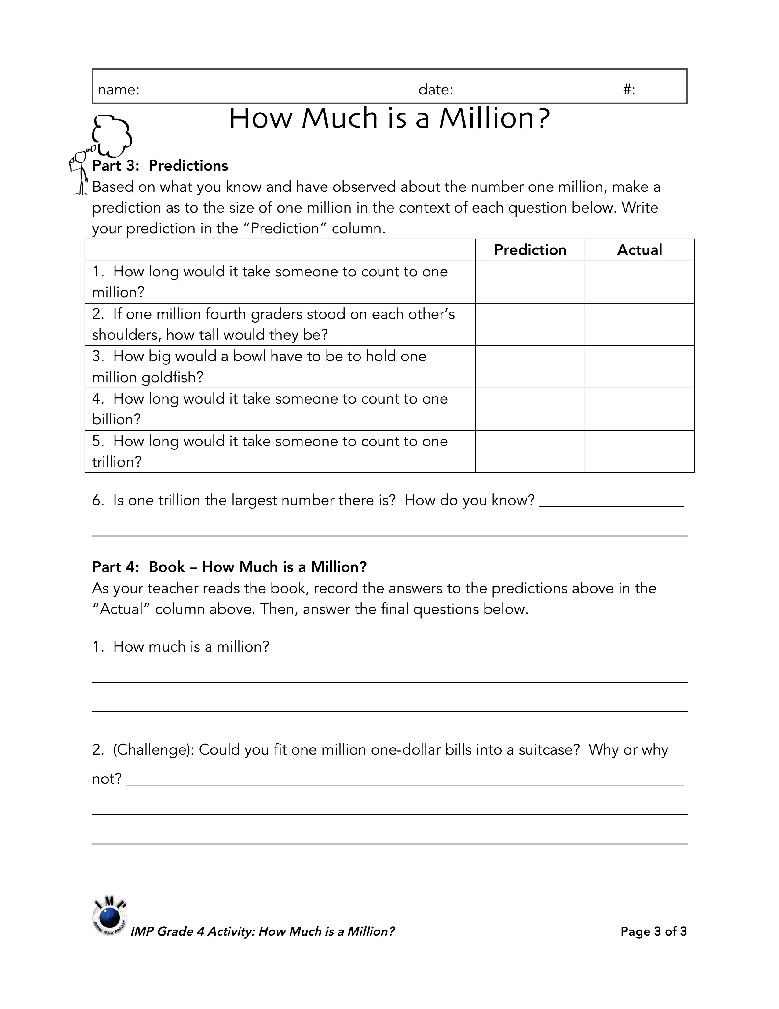 How Much is a Million? - Mrs. Tallman | Library | Formative