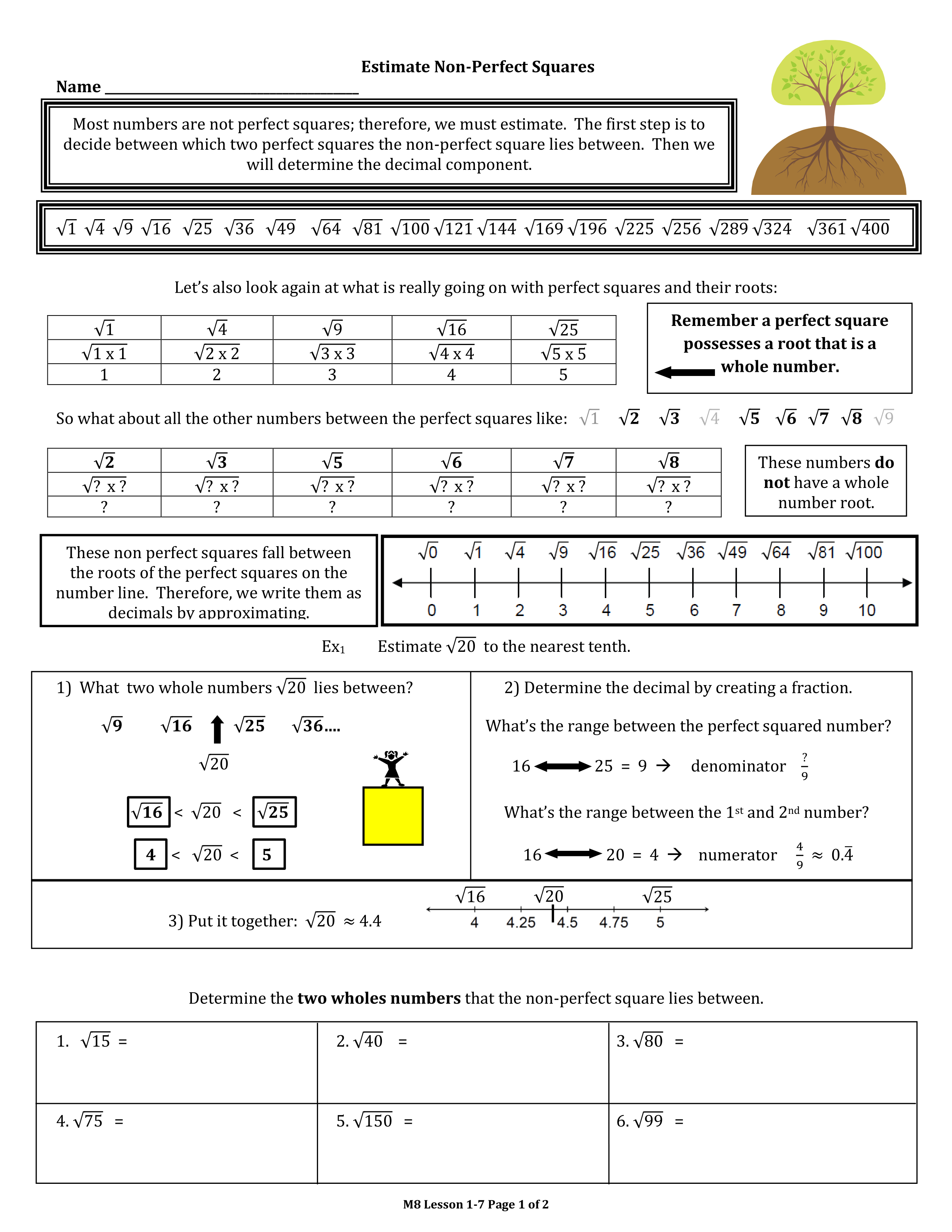 Non-Perfect Squares Practice - Caroline Mullikin | Library | Formative
