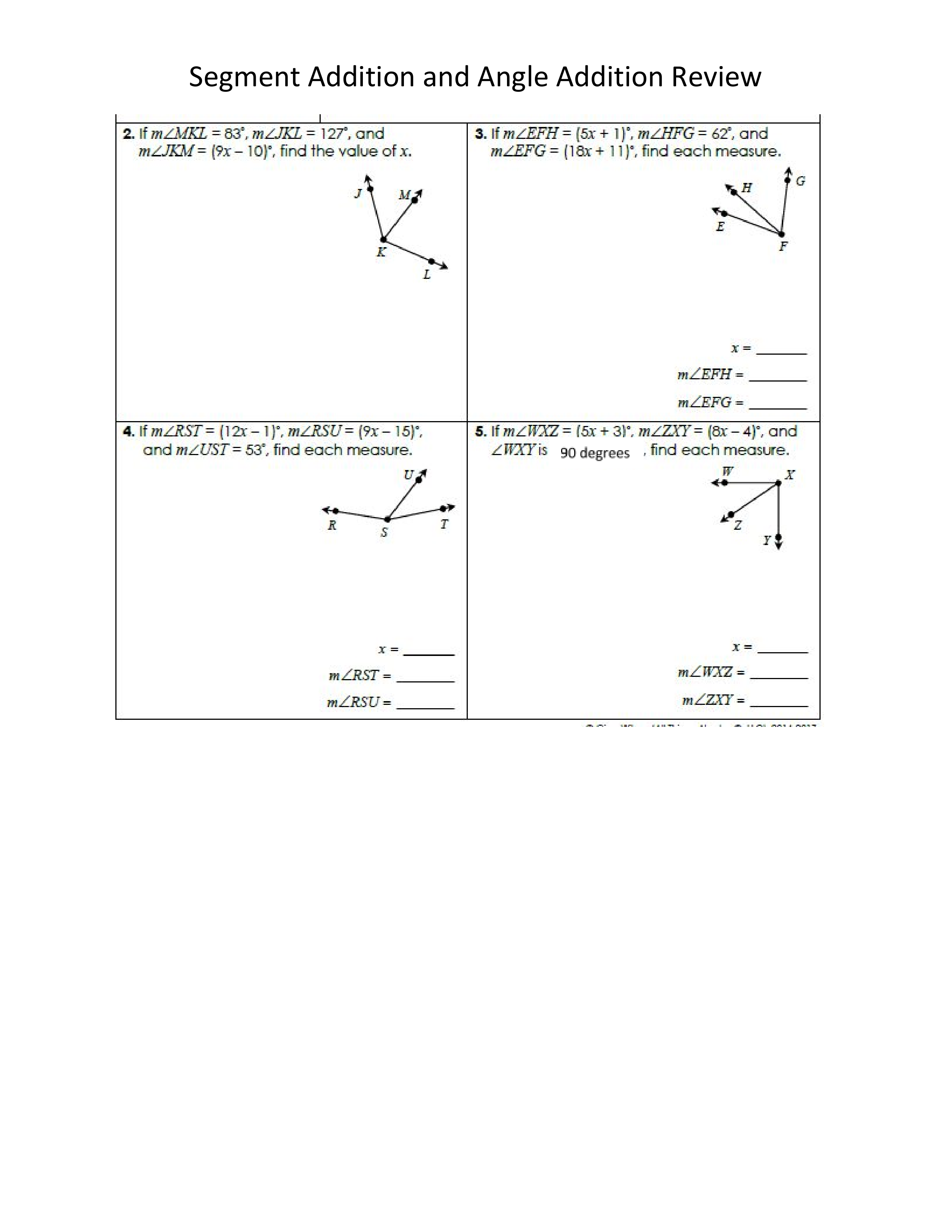 1.2 Segment Addition and Angle Addition Review - Lauren Crongeyer ...