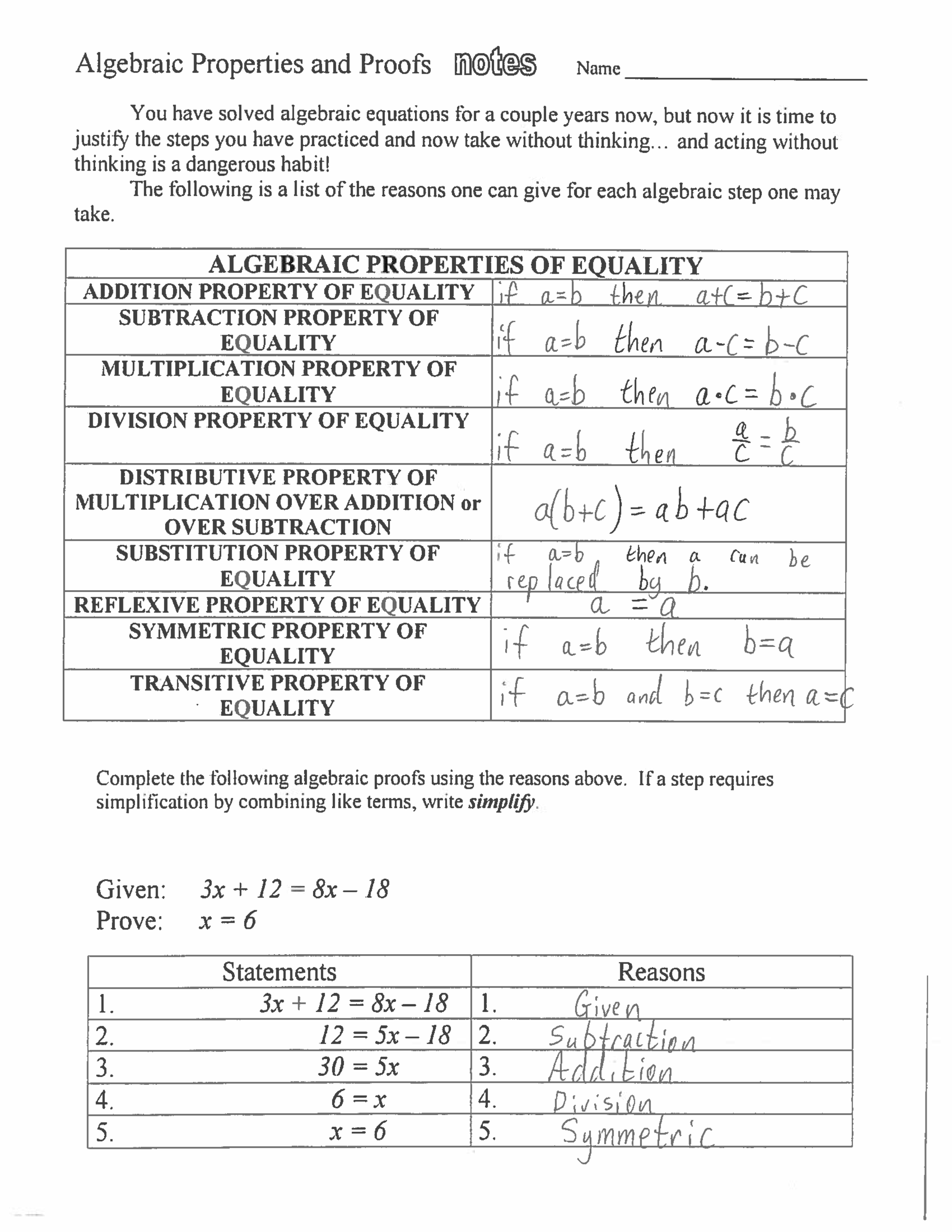 9/23 algebraic proofs - Larry Mooney | Library | Formative