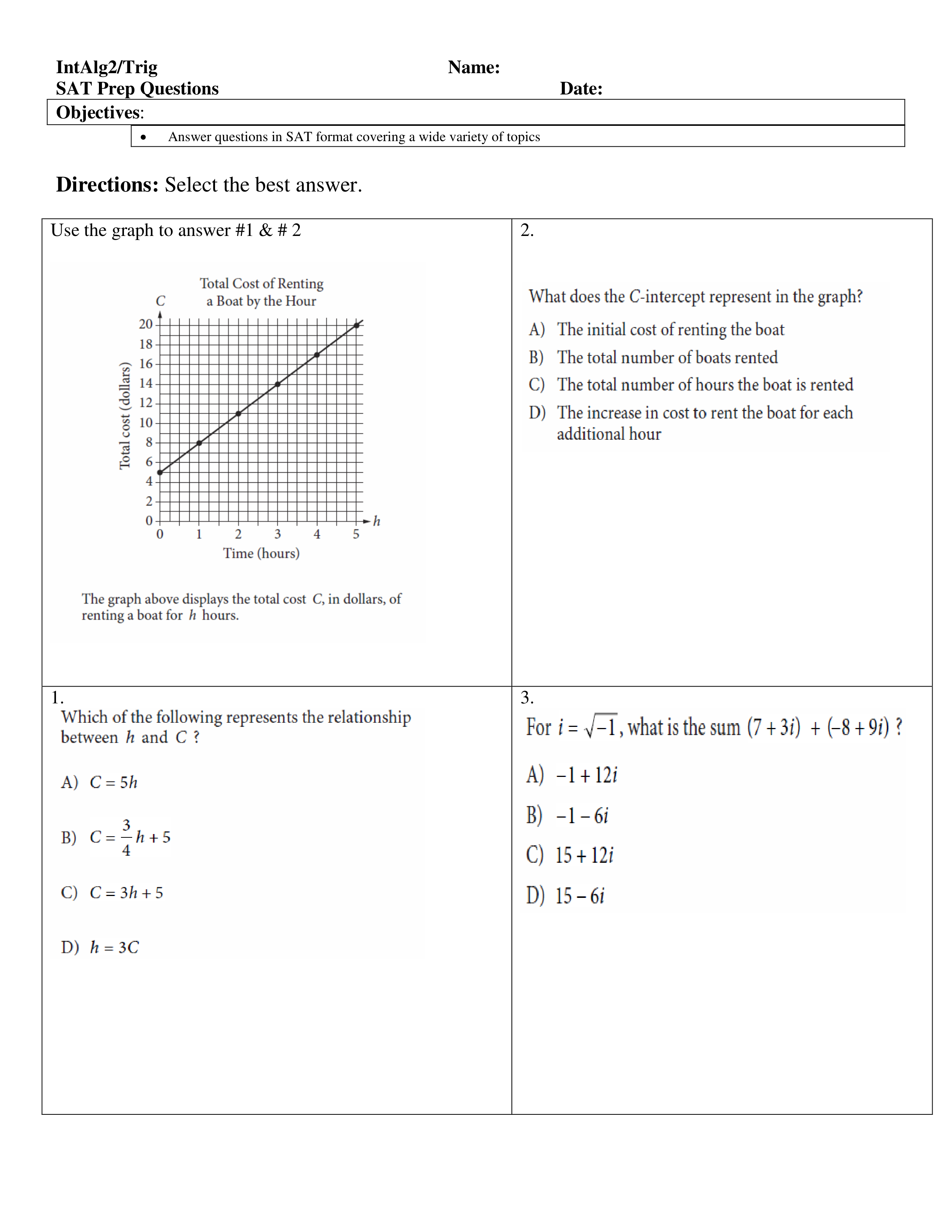 SAT PREP Test - Roger Saraiva | Library | Formative