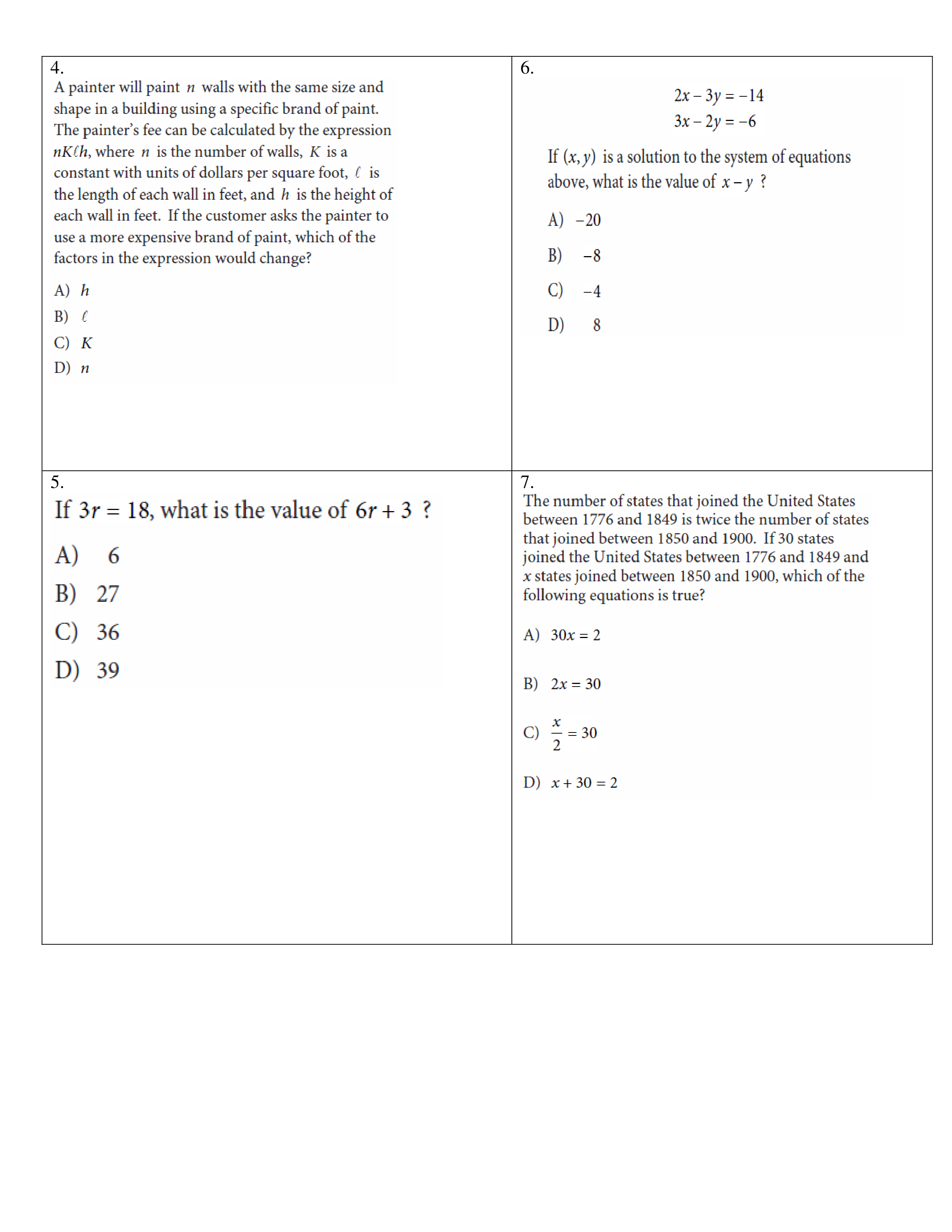 SAT PREP Test - Roger Saraiva | Library | Formative