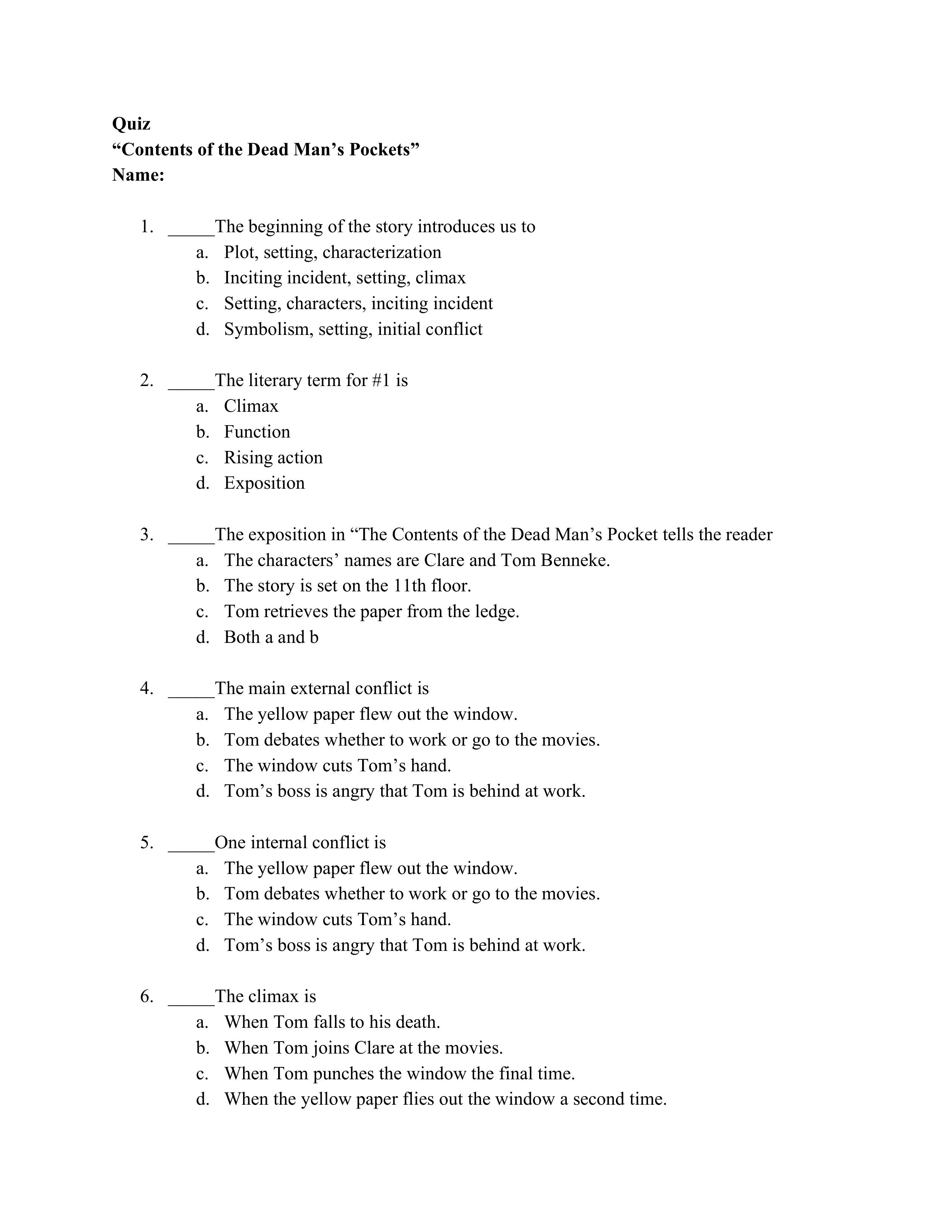 Quiz: "Contents of the Dead Man's Pockets" - Rebecca Barnes | Library ...