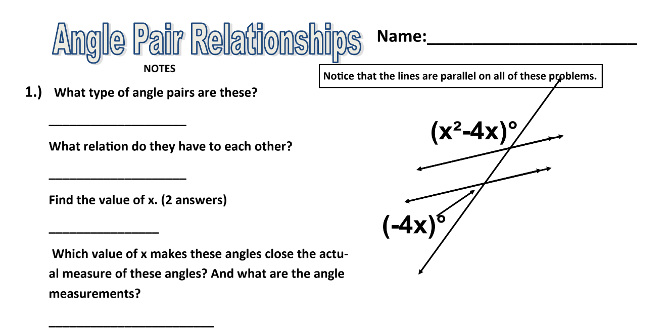 Accelerated Identify Angle Pairs - Larry Mooney | Library | Formative