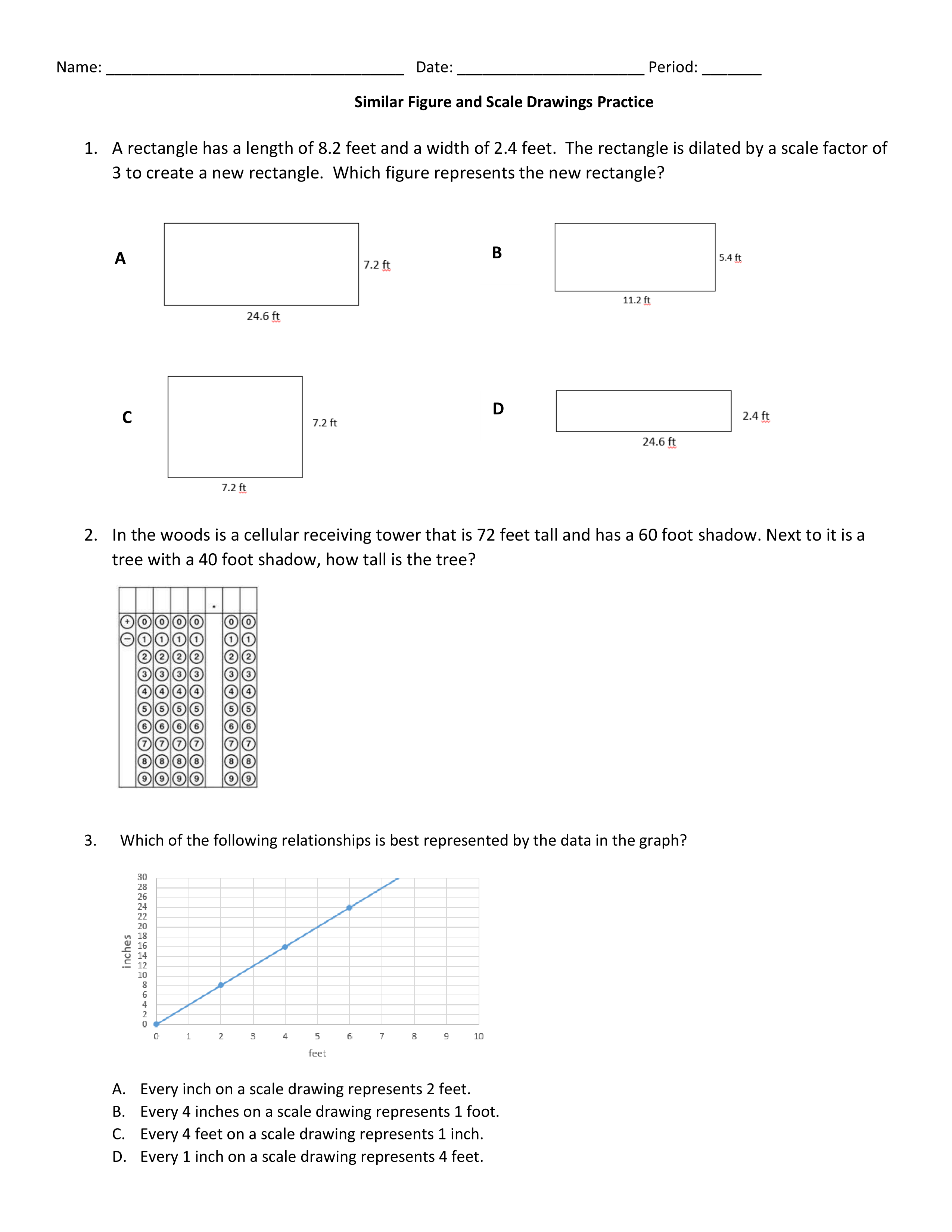Similar Figure and Scale Drawings Practice - Monica Martinez | Library ...
