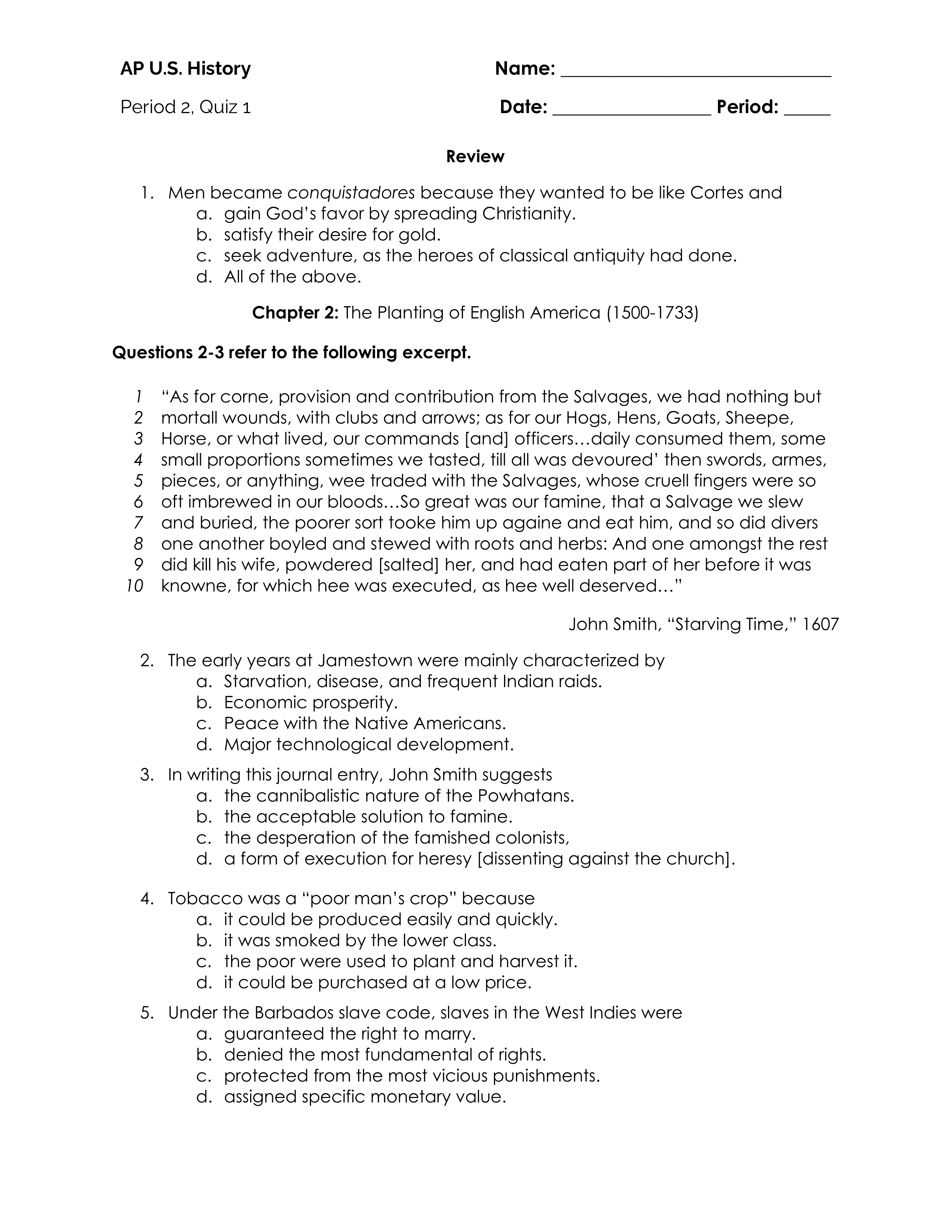 APUSH Period 2.1 Quiz (Ch. 2-3) - SY2021 - Haiyen Truong | Library ...
