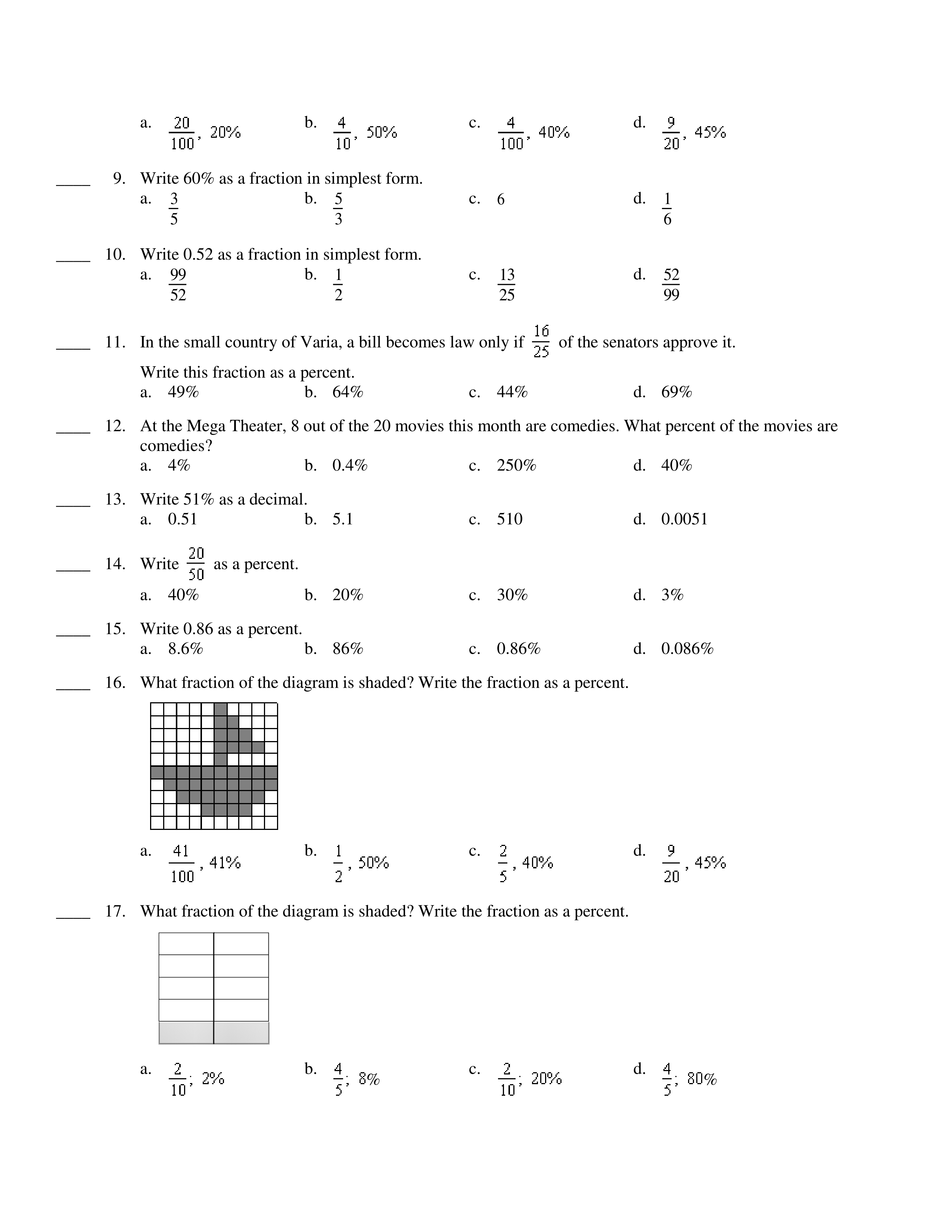 Grade 7: Decimals, Fractions and Percent Review - Don Moon | Library ...