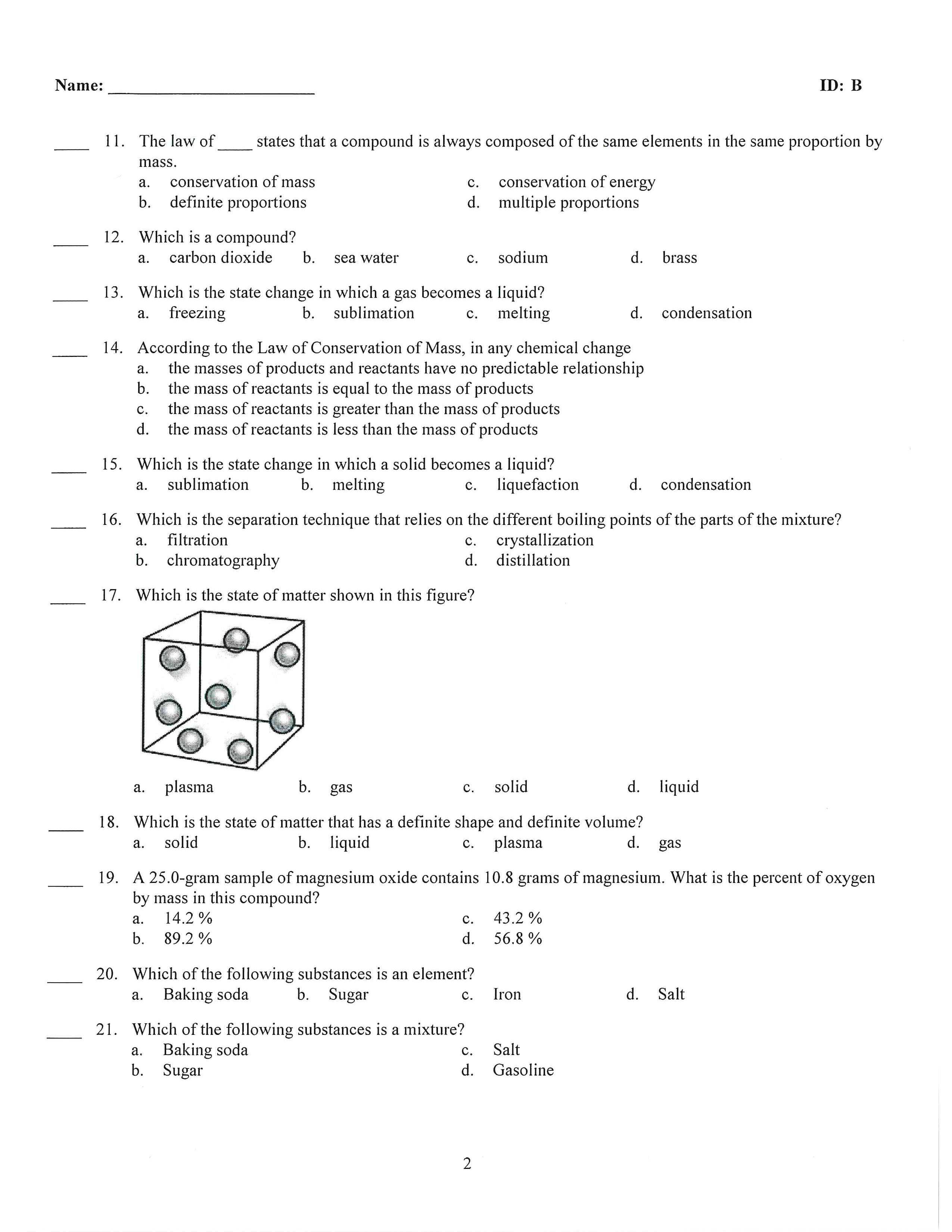 Chapter 3 Test B Multiple Choice - Joseph Morsaw | Library | Formative