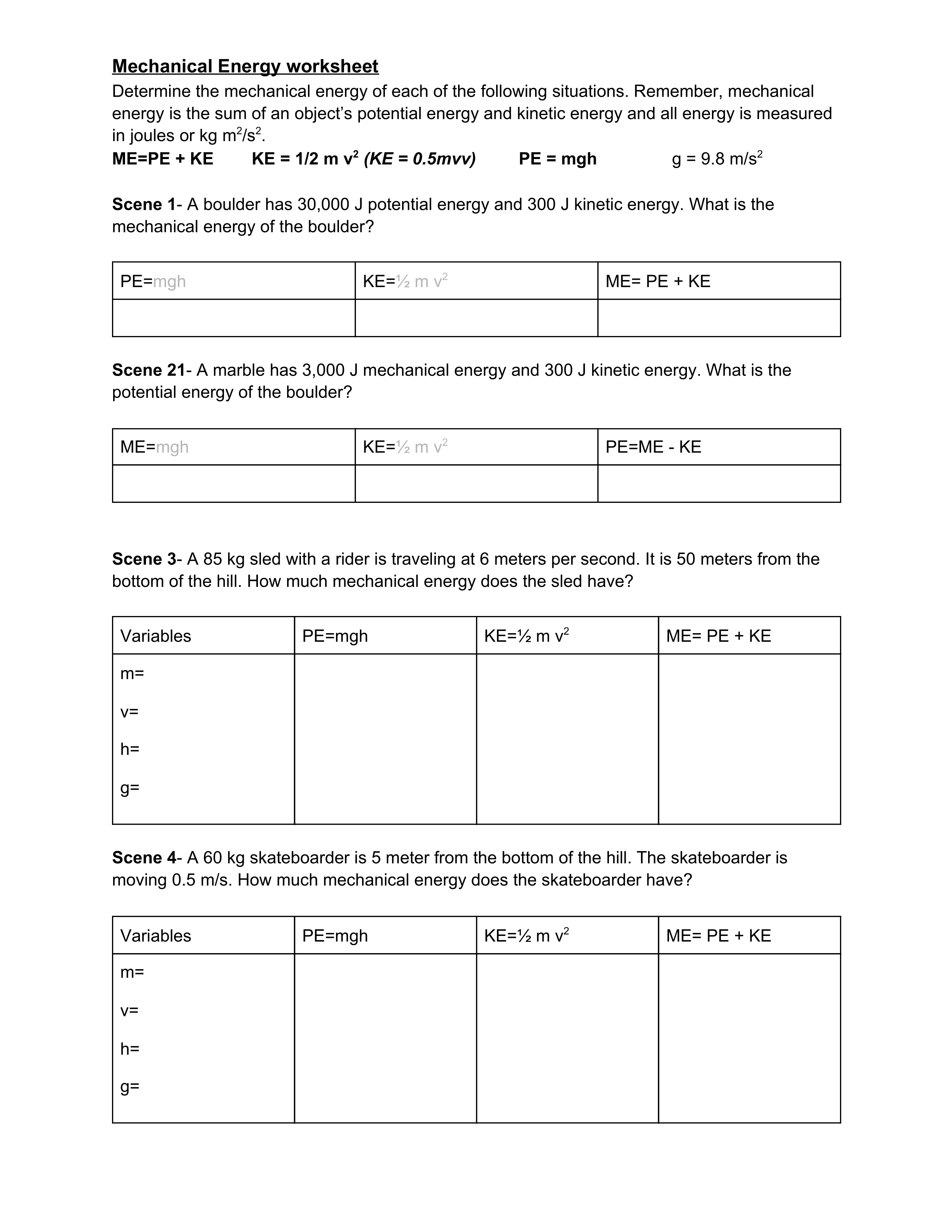 12 Calculating Mechanical energy - Tamara Hyde | Library | Formative