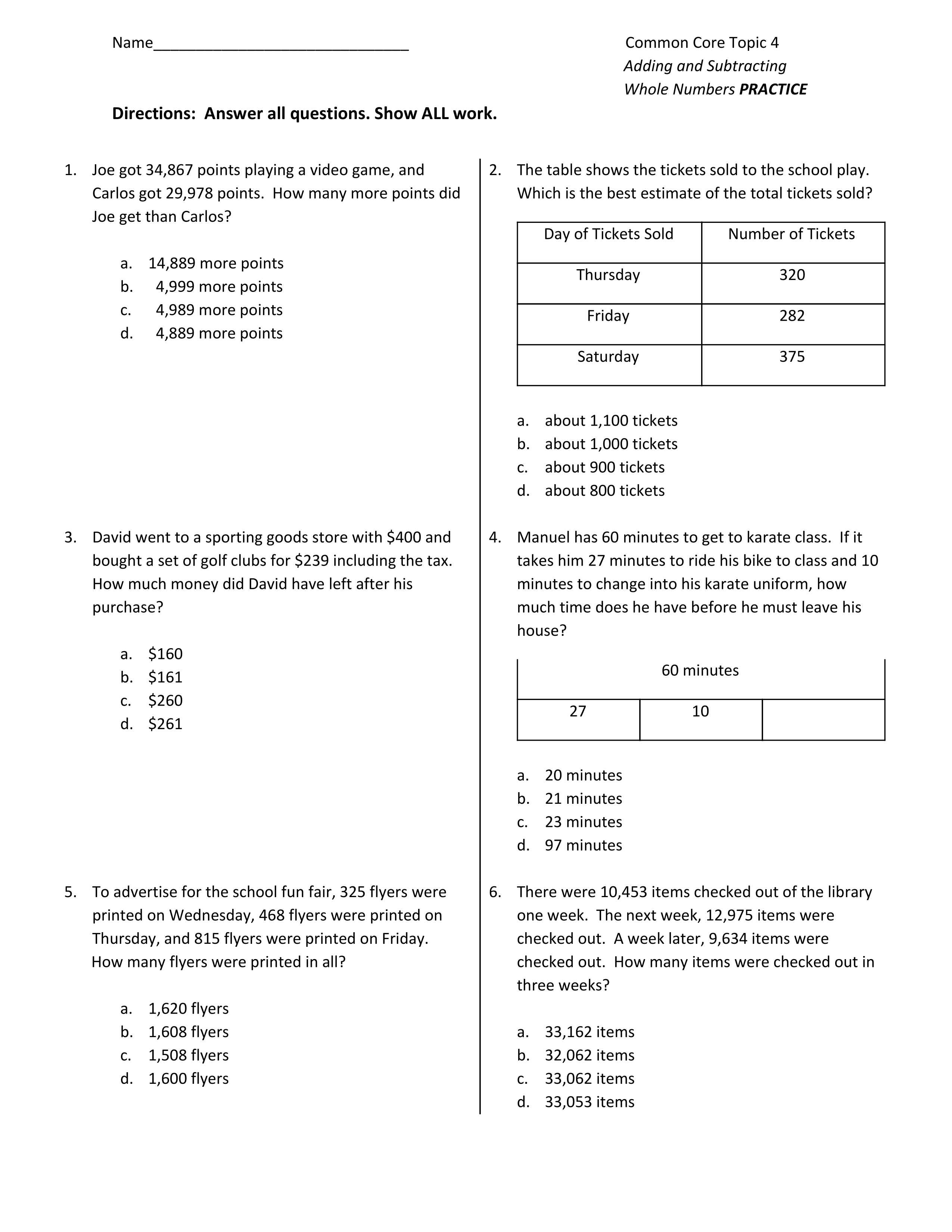 Envision Math Topic 4 Practice Test Rayanne Parry Library Formative Envision Math Topic 4 Practice Test Rayanne Parry Library Formative