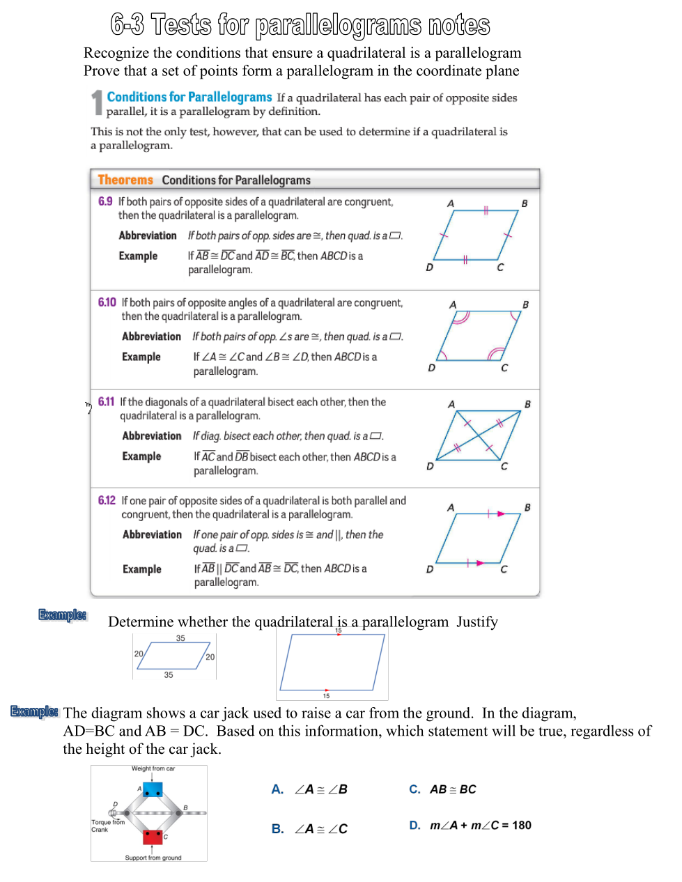 6-3 Parallelogram Properties More - Larry Mooney | Library | Formative