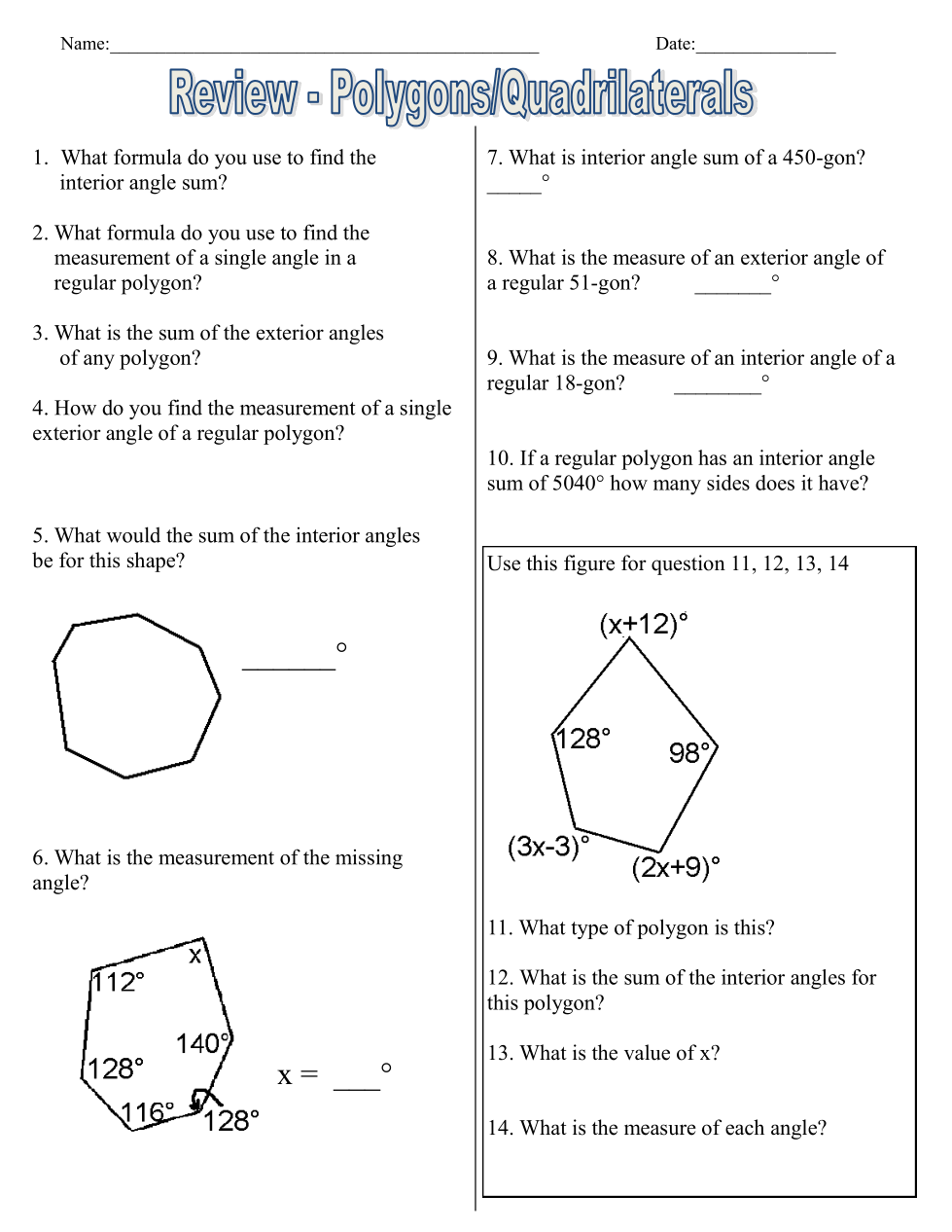 REVIEW Polygon Quadrilateral Test - Larry Mooney | Library | Formative