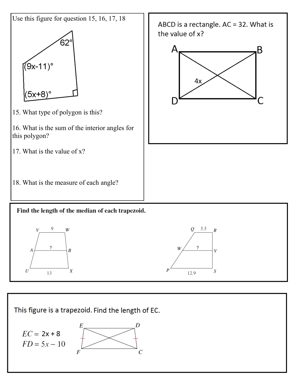 REVIEW Polygon Quadrilateral Test - Larry Mooney | Library | Formative