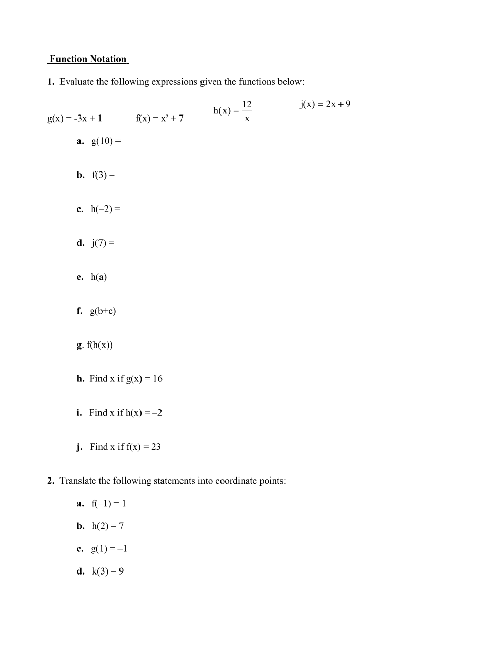 Function Notation HW - Jennifer Schaupeter | Library | Formative