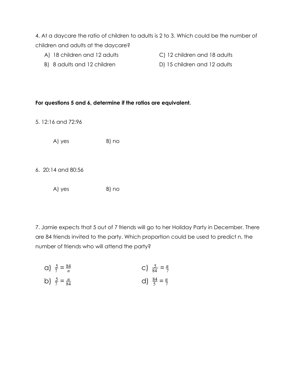 Honors Ratios Quiz - Amanda Neal | Library | Formative