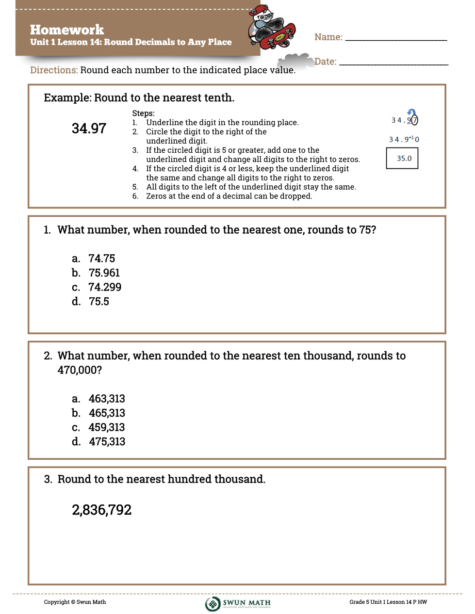 Swun Math U1 L14 HW - Michele Sierra | Library | Formative