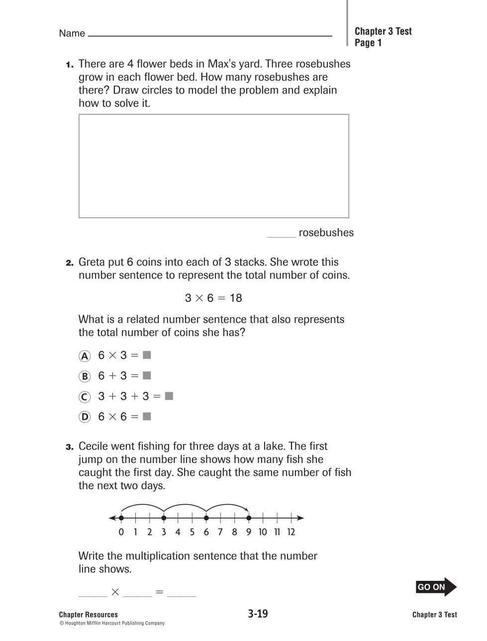Grade 3 Chapter 3 Review Test - Kelli Budney | Library | Formative