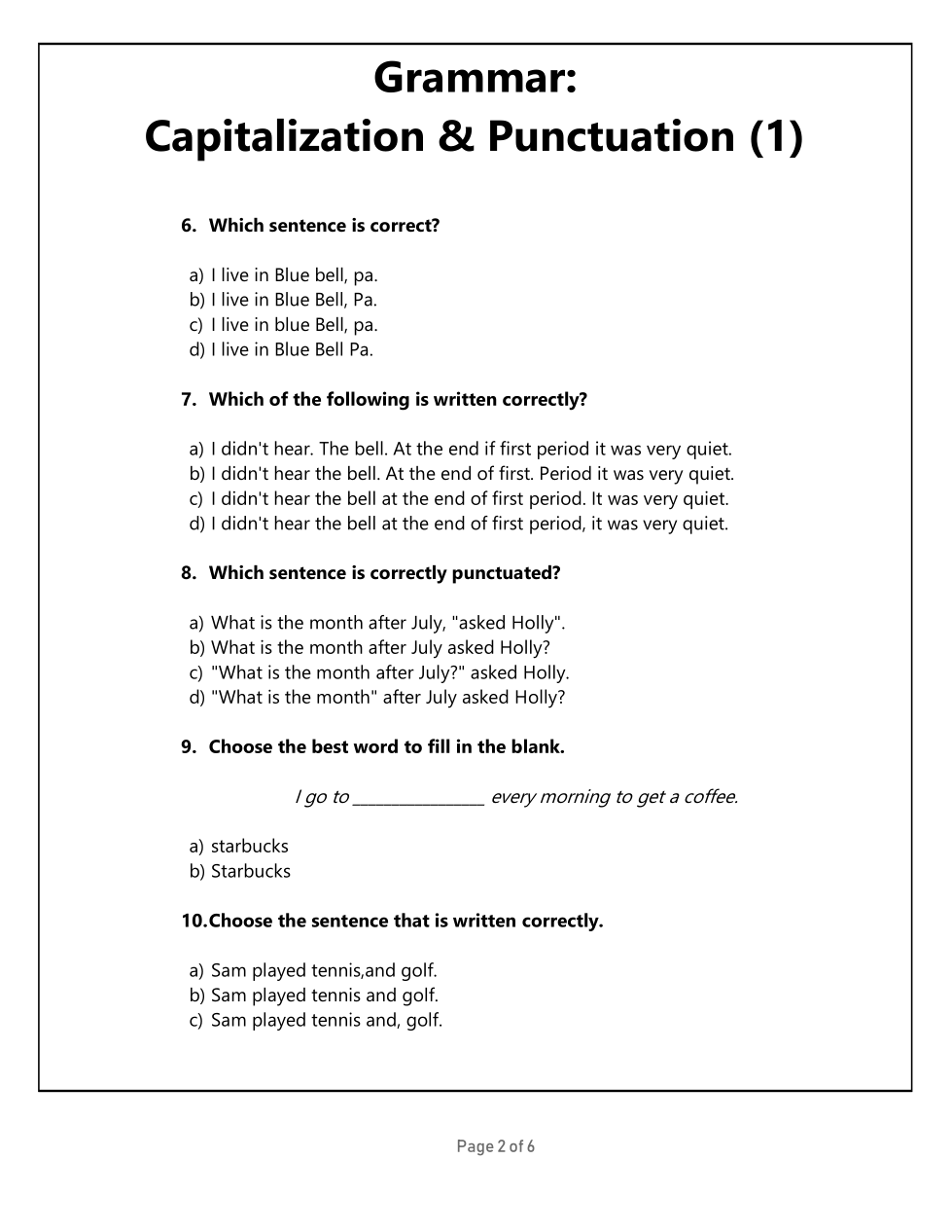 Capitalization & Punctuation 1 cloned 4/5/2022 - Lucy O'Hare | Library ...