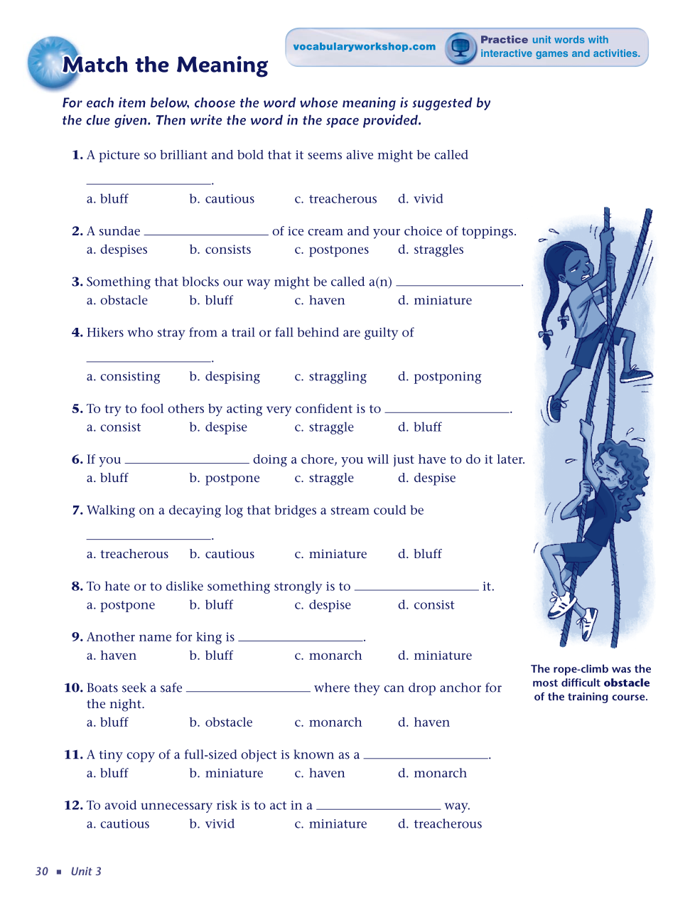 Unit 3 Vocabulary Workshop Worksheets Susan Seamann Library Formative Unit 3 Vocabulary Workshop Worksheets Susan Seamann Library Formative