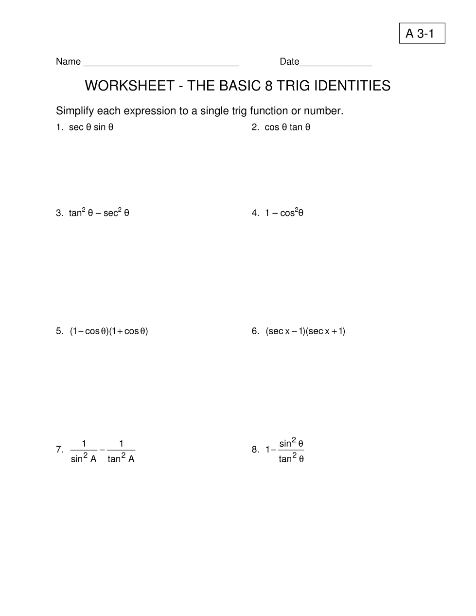 Basic Trig Identities - Genene Cook | Library | Formative