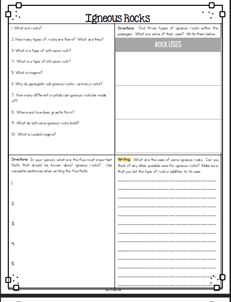 Igneous rocks reading selection - Abbey Smylie | Library | Formative