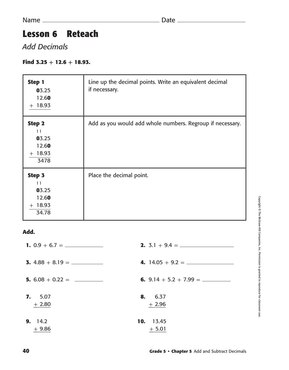 Chapter 5, Lesson 6 Reteach - Anne-Marie Maier | Library | Formative