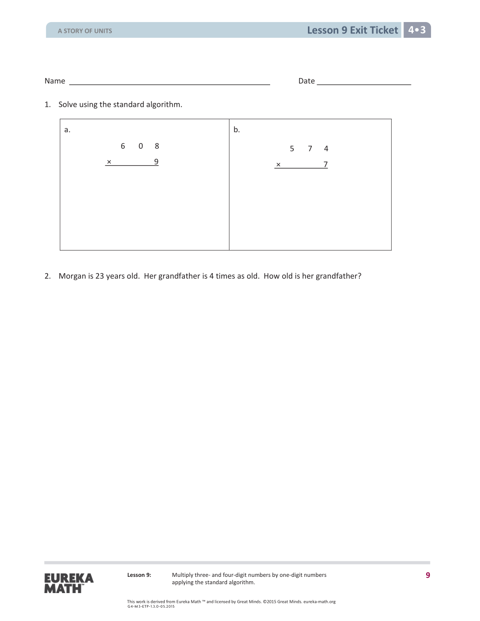 Eureka Math Grade 4 Module 3 Lesson 9 Exit Ticket Patsy Black Eureka Math Grade 4 Module 3 Lesson 9 Exit Ticket Patsy Black